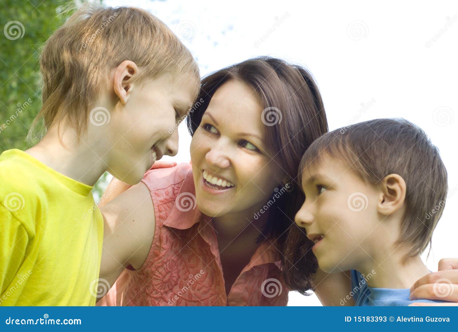 Happy boys with mom stock image. Image of lifestyle, child - 15183393