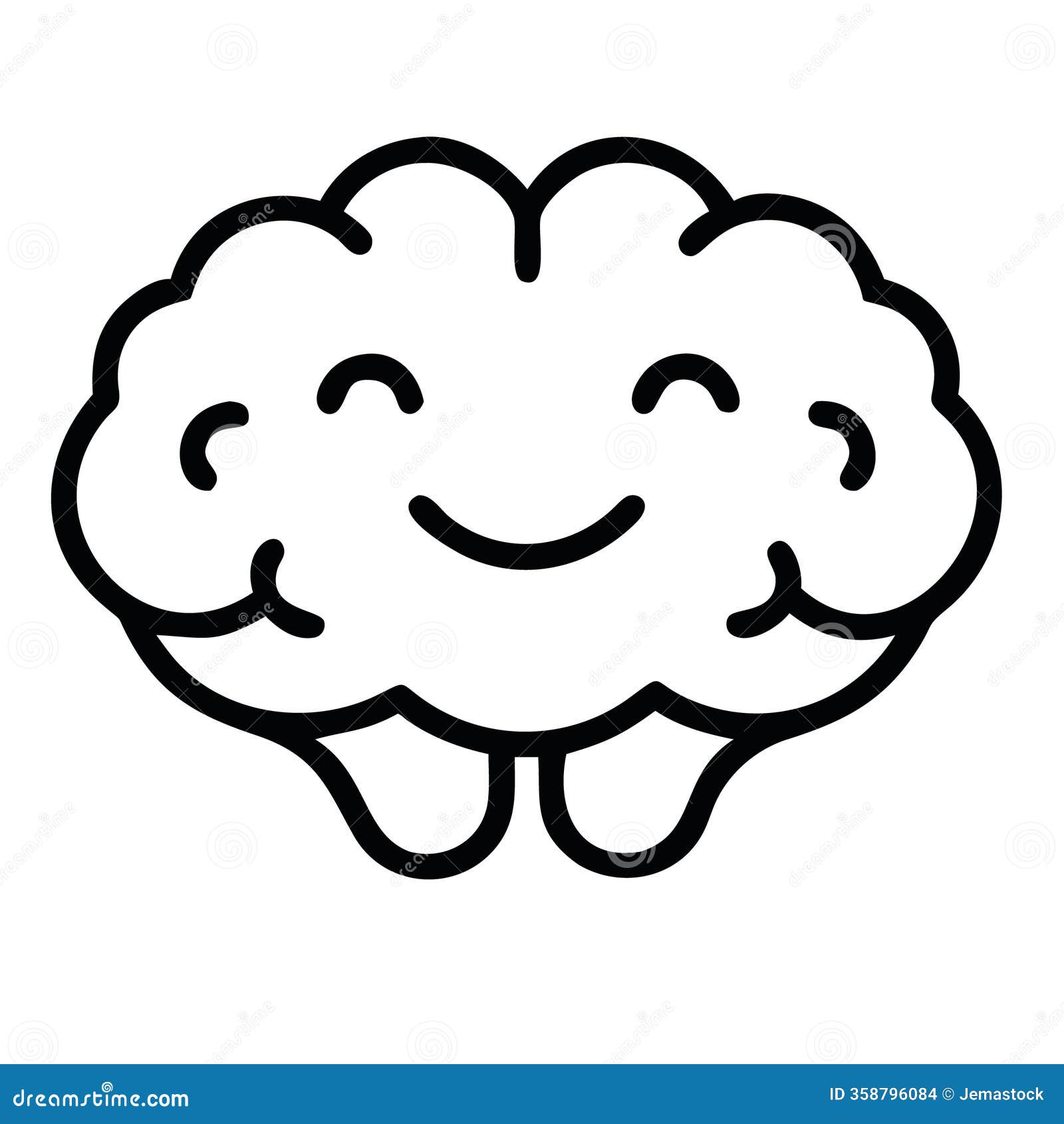 Happy Brain Cartoon Vector Illustration | CartoonDealer.com #214340254