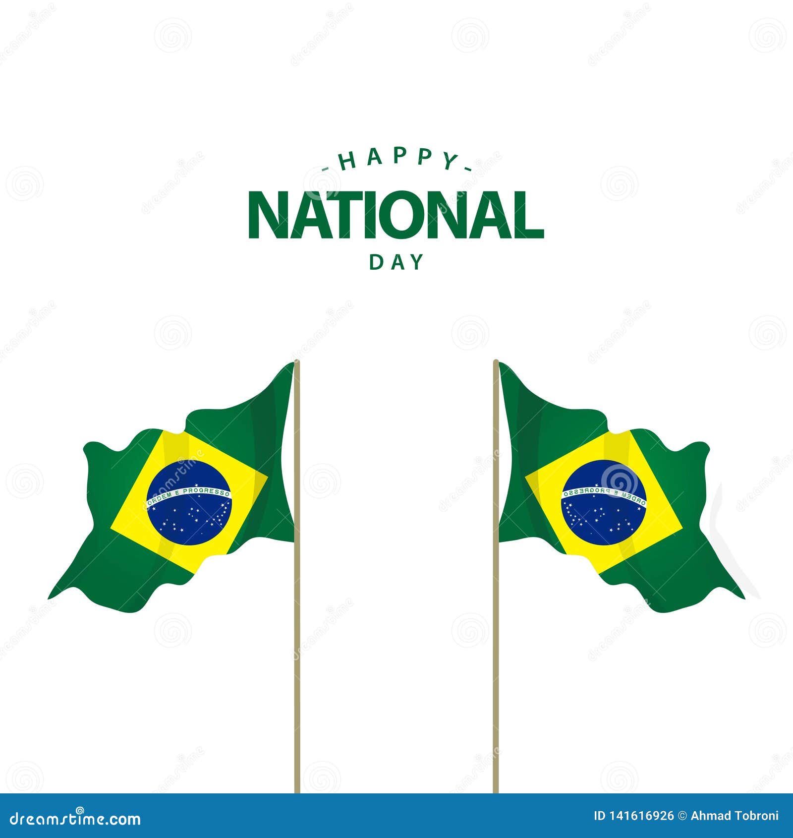 Happy Brazil National Day Vector Template Design Illustration Stock ...