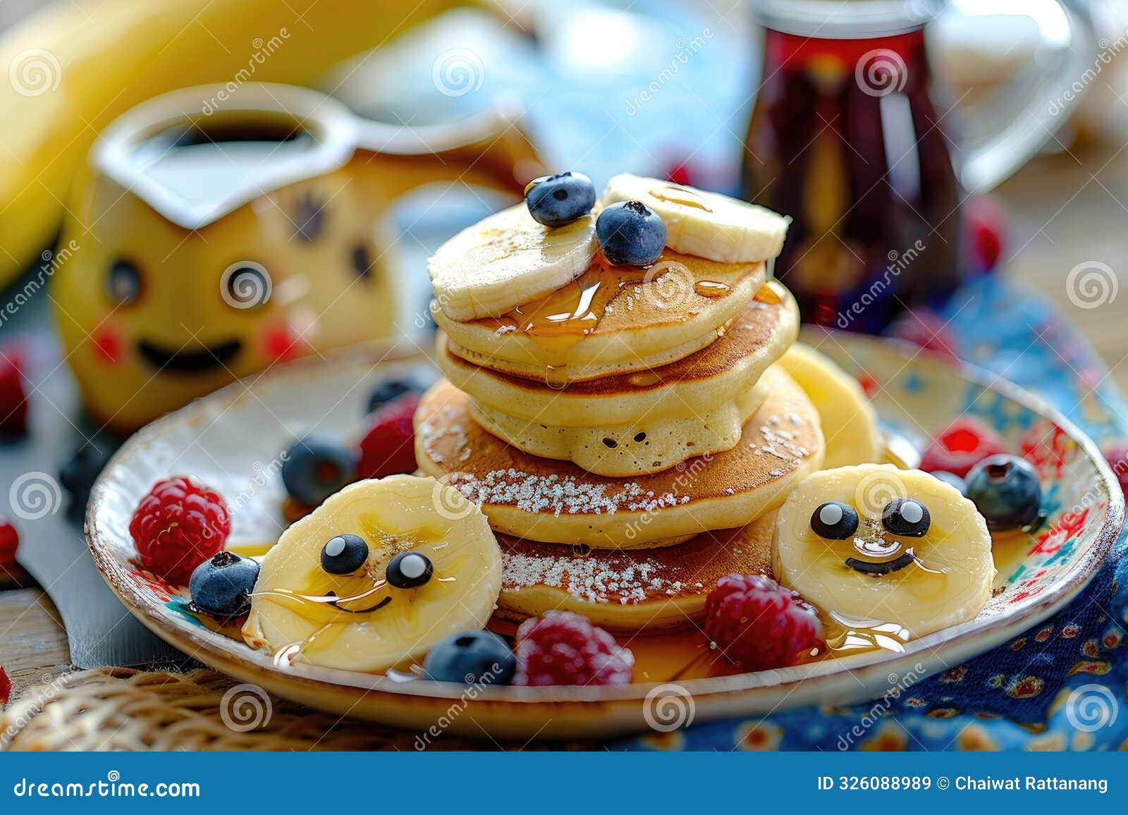 Happy Breakfast Characters. Egg Sandwich Coffee. Breakfast Meal Fried ...