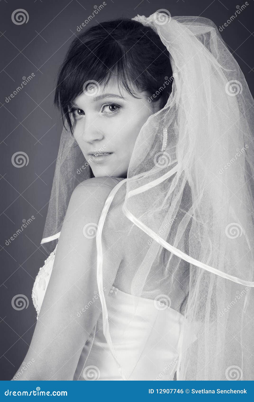 Happy bride stock photo. Image of dress, cute, gown, face - 12907746