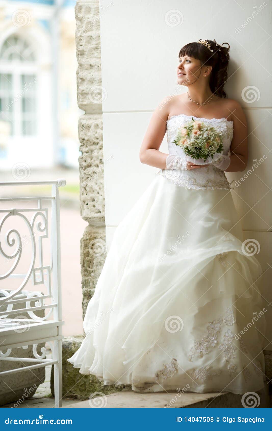 Happy Bride stock photo. Image of flowers, affectionate - 14047508