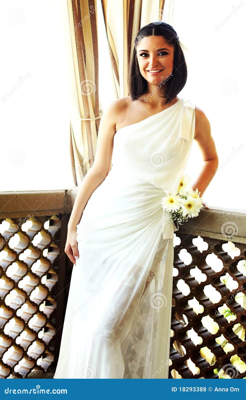 Happy bride stock photo. Image of happy, bouquet, married - 18293388