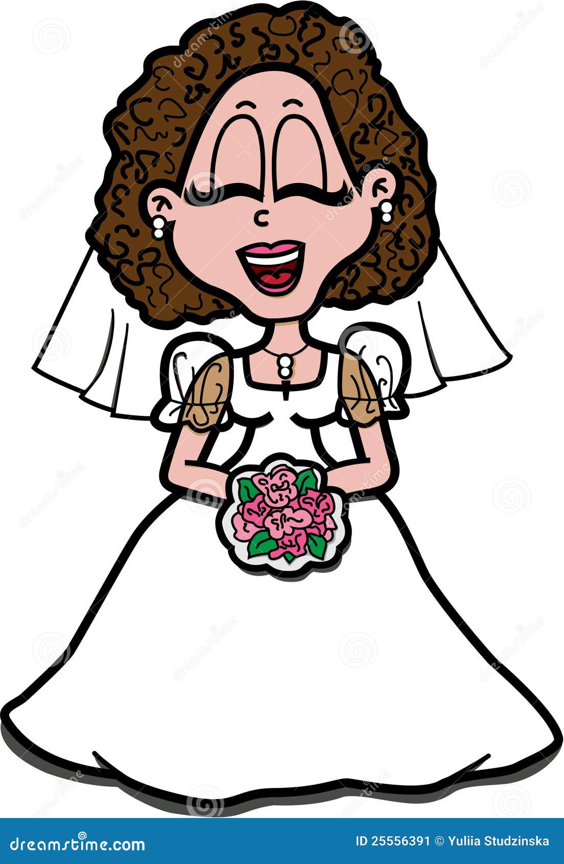 Happy bride stock vector. Illustration of smiling, laughing - 25556391