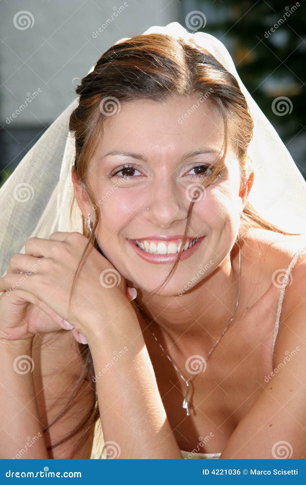 Happy Bride stock photo. Image of face, rose, looking - 4221036