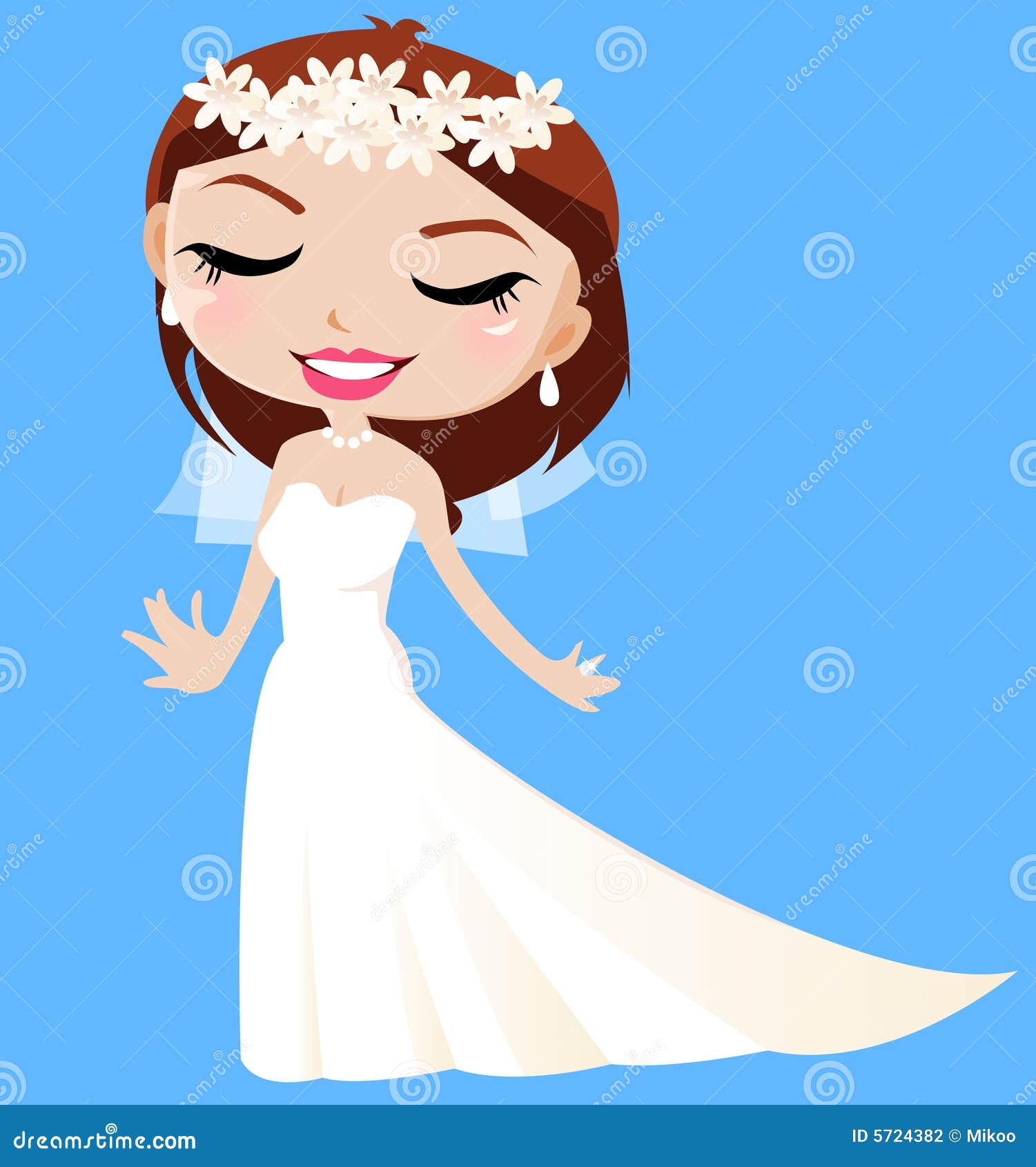 A happy bride stock vector. Illustration of petals, beautiful - 5724382
