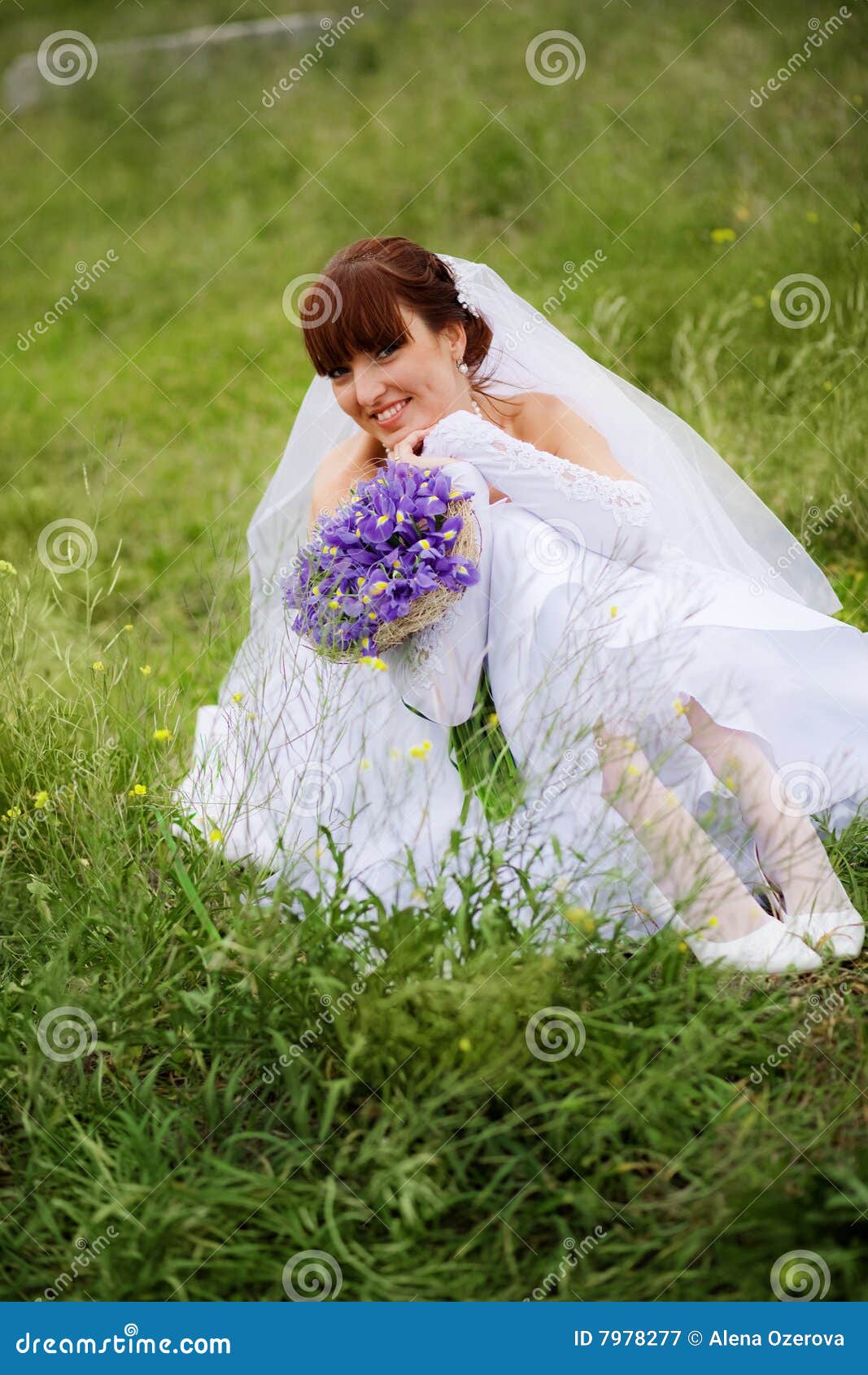 Happy bride stock image. Image of wind, posing, bride - 7978277