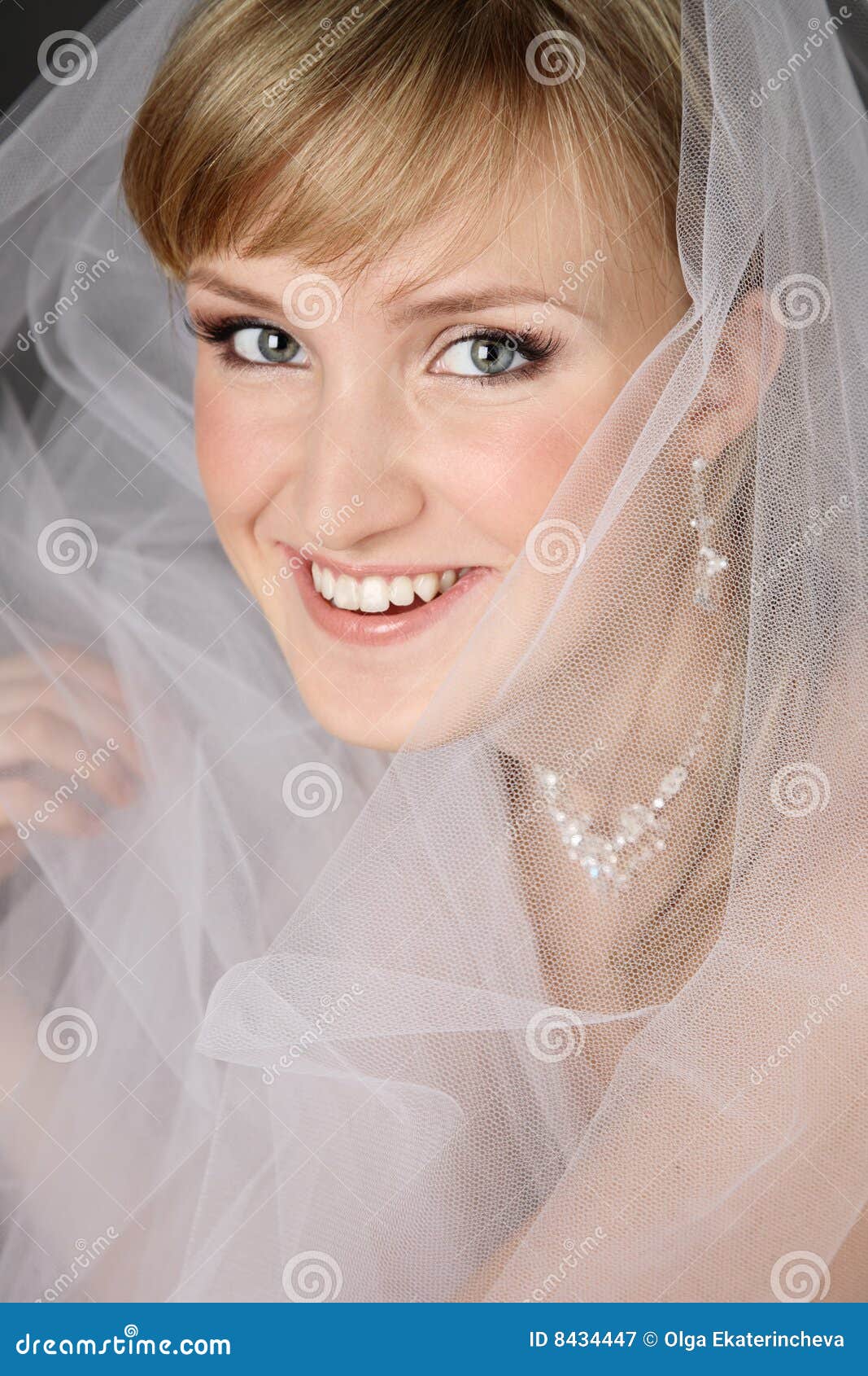 Happy bride stock image. Image of makeup, expression, harmony - 8434447