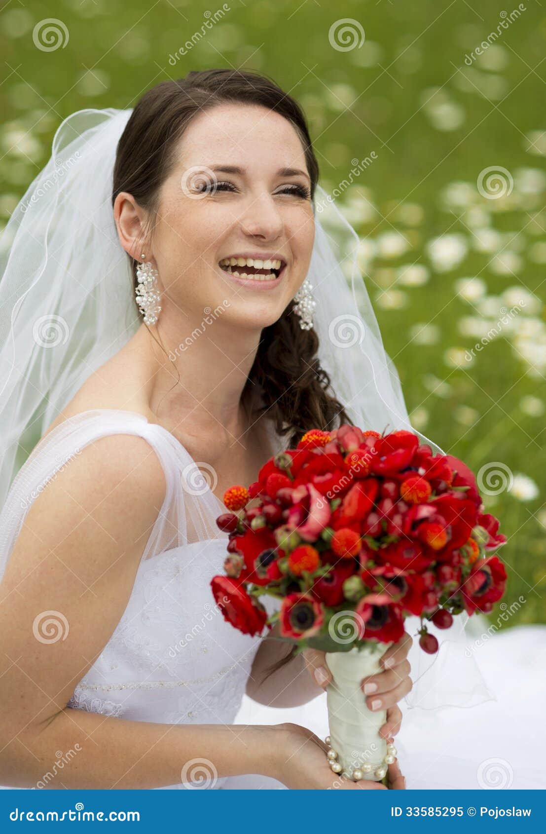 Happy bride stock image. Image of garden, bride, dandelion - 33585295