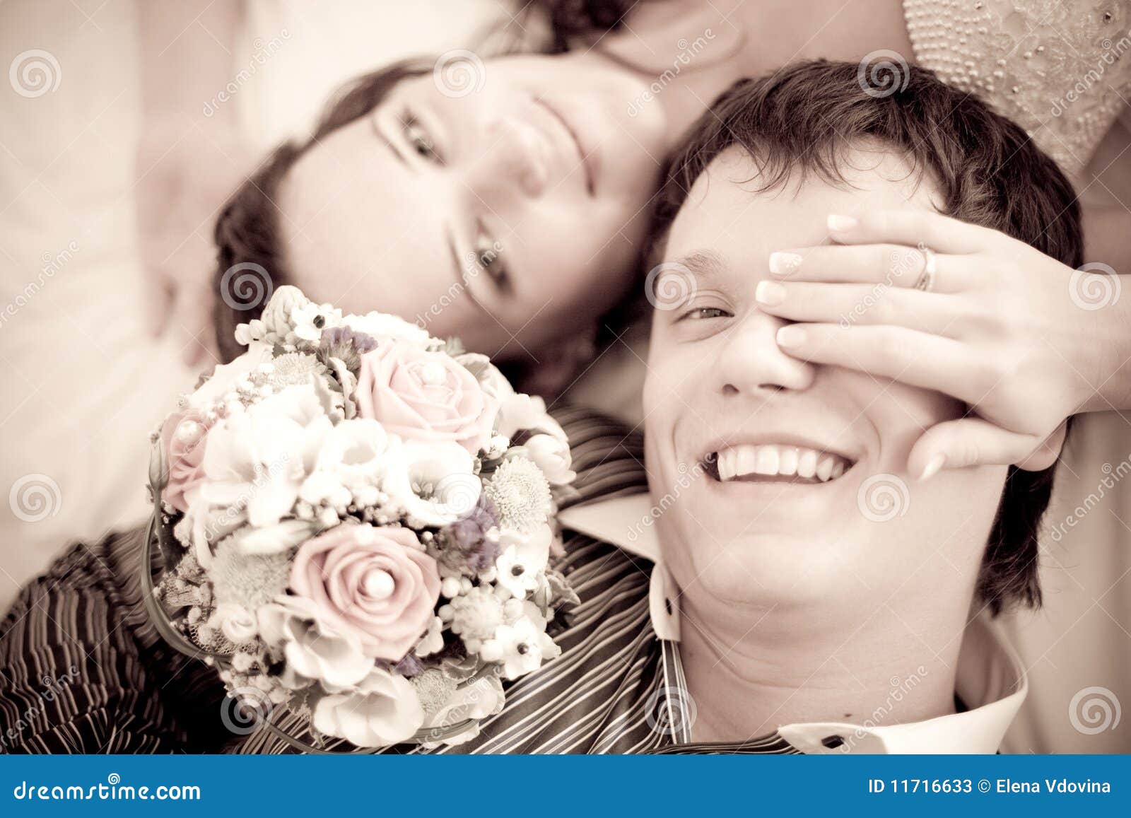 Happy bride and groom stock image. Image of caucasian - 11716633