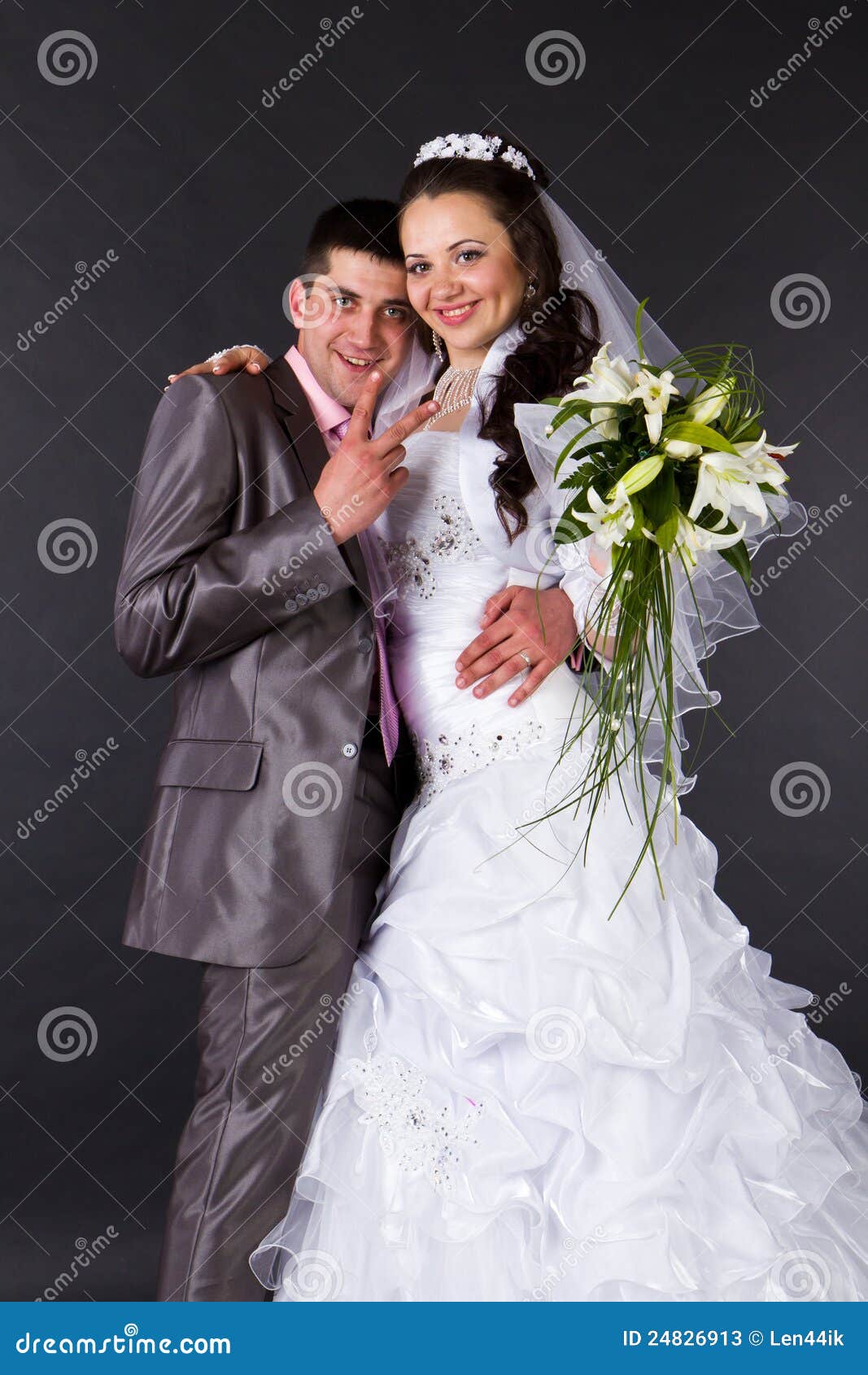 Happy bride and groom stock image. Image of female, fine - 24826913