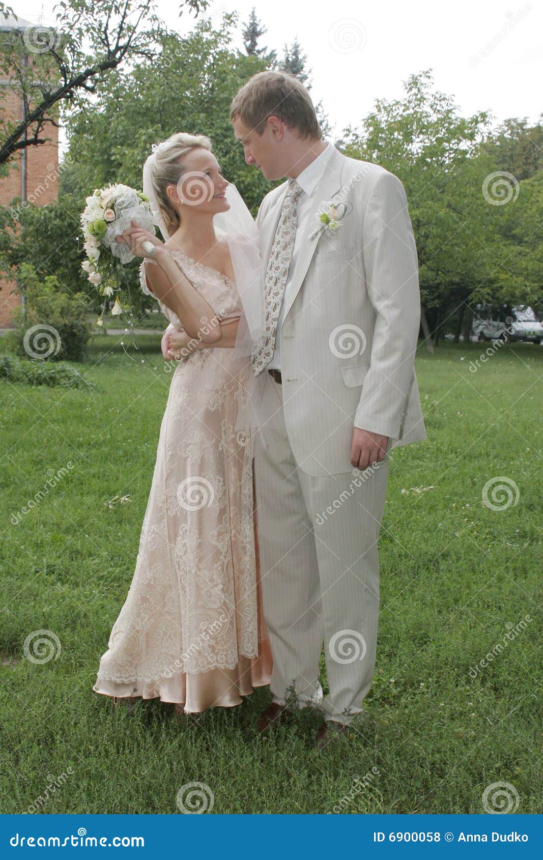 Happy bride and groom stock photo. Image of beautiful - 6900058