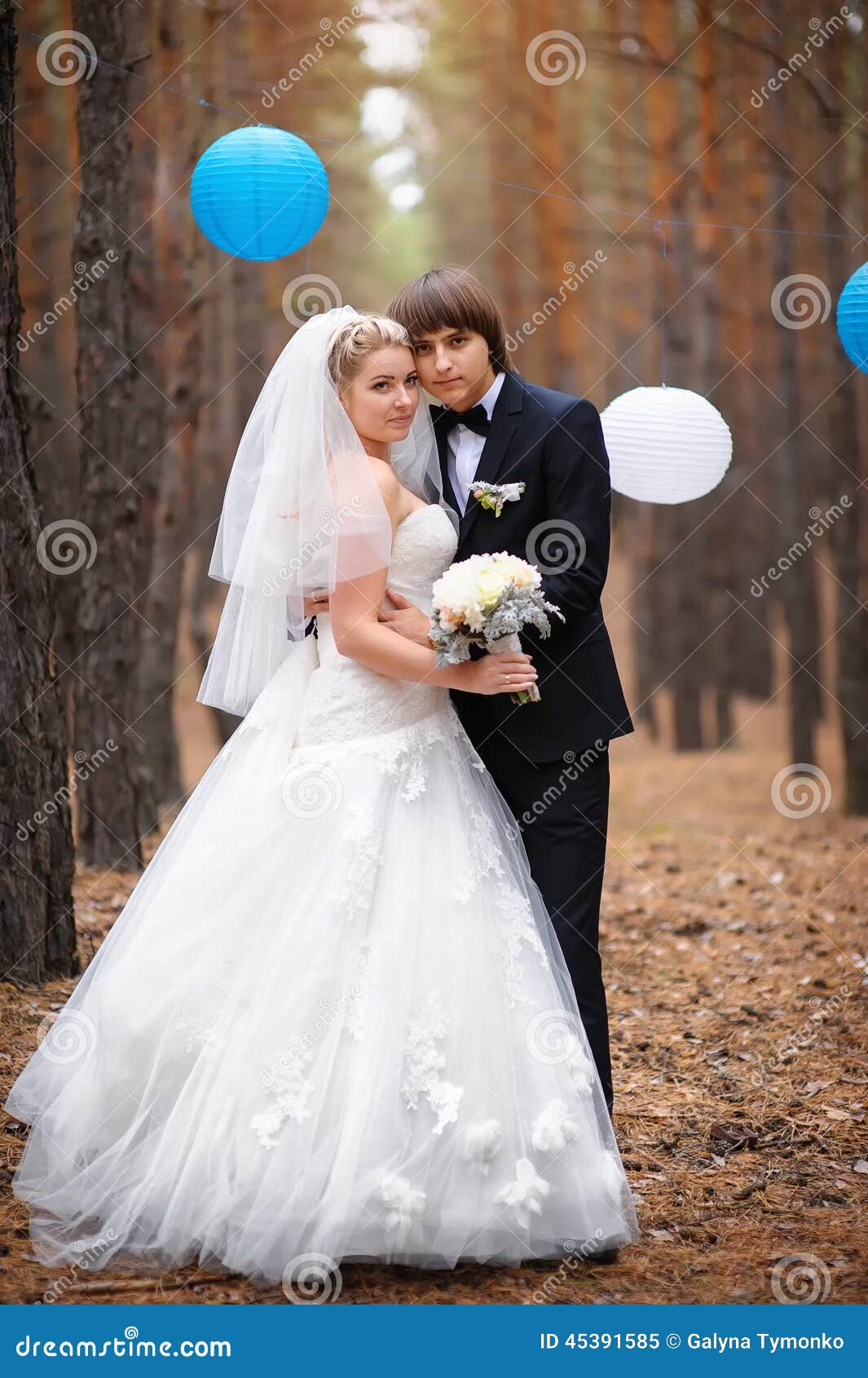Happy Bride and Groom on Their Wedding Stock Image - Image of female ...