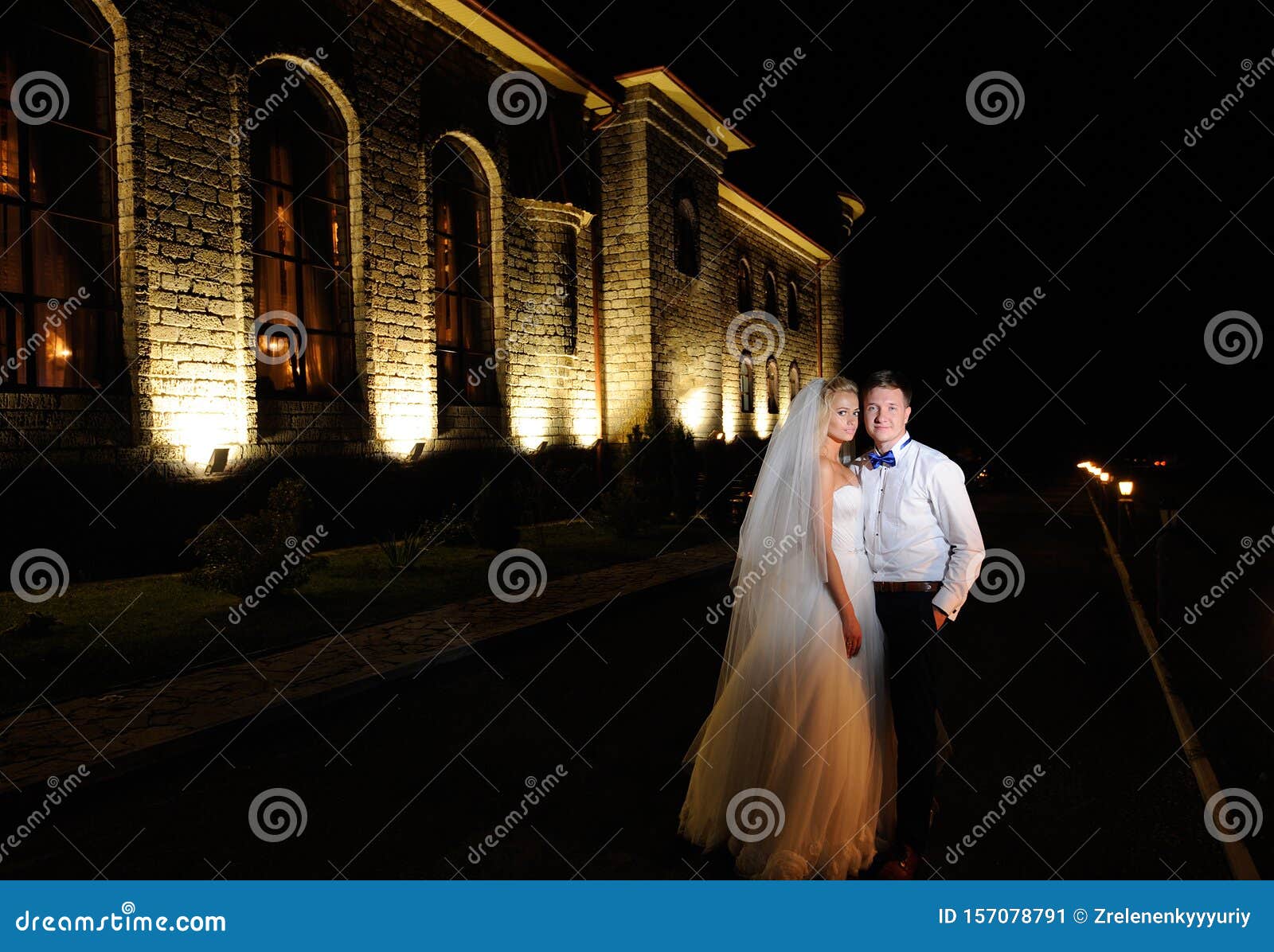 Happy Bride and Groom on Their Wedding Stock Image - Image of bouquet ...
