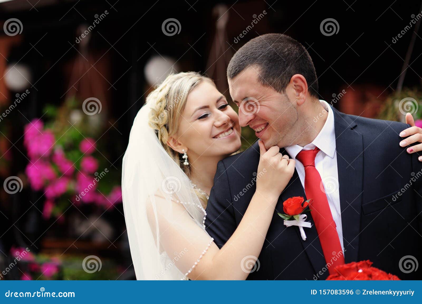 Happy Bride and Groom on Their Wedding Stock Photo - Image of marriage ...