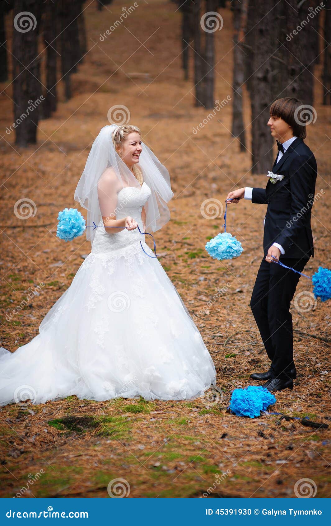 Happy Bride and Groom on Their Wedding Day Stock Photo - Image of ...
