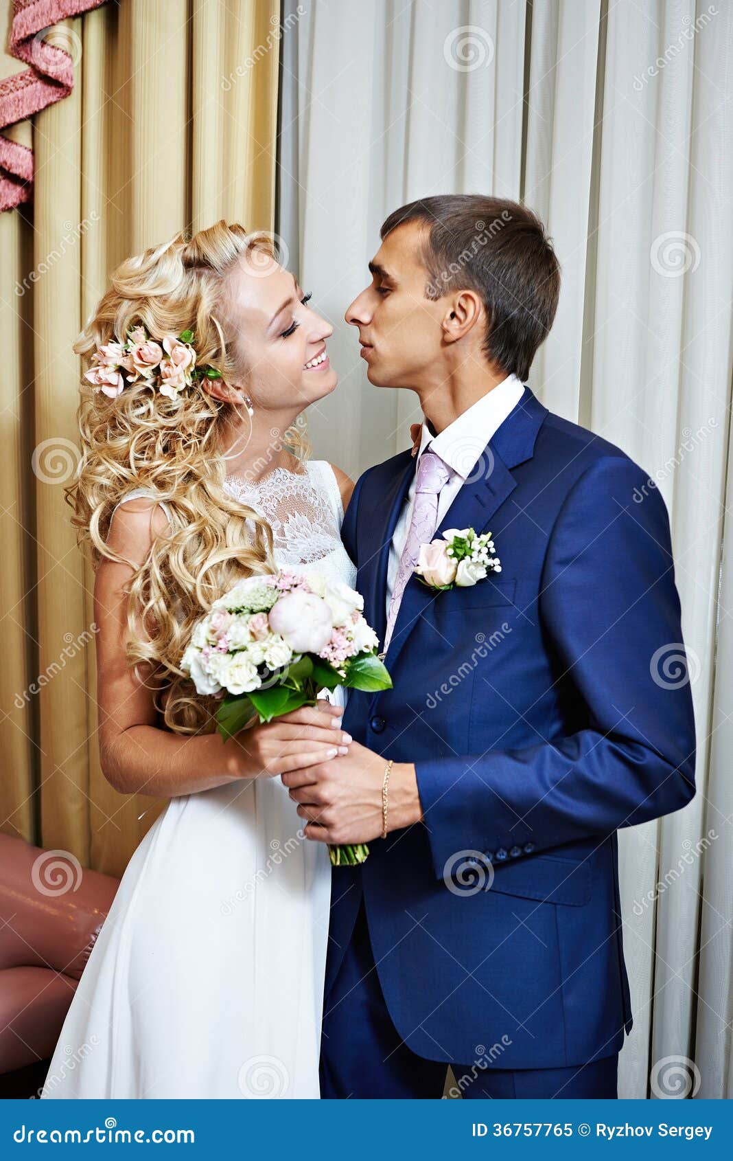 Happy bride and groom stock image. Image of couple, happy - 36757765