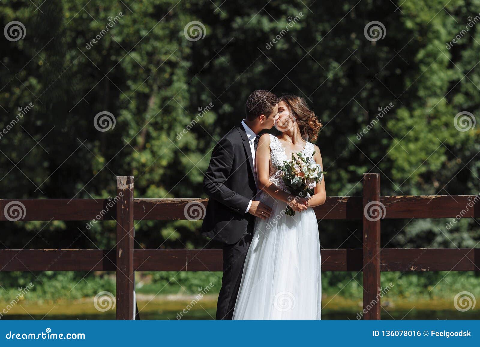 Gorgeous Wedding Couple. Wedding for Two Stock Photo - Image of bouquet ...