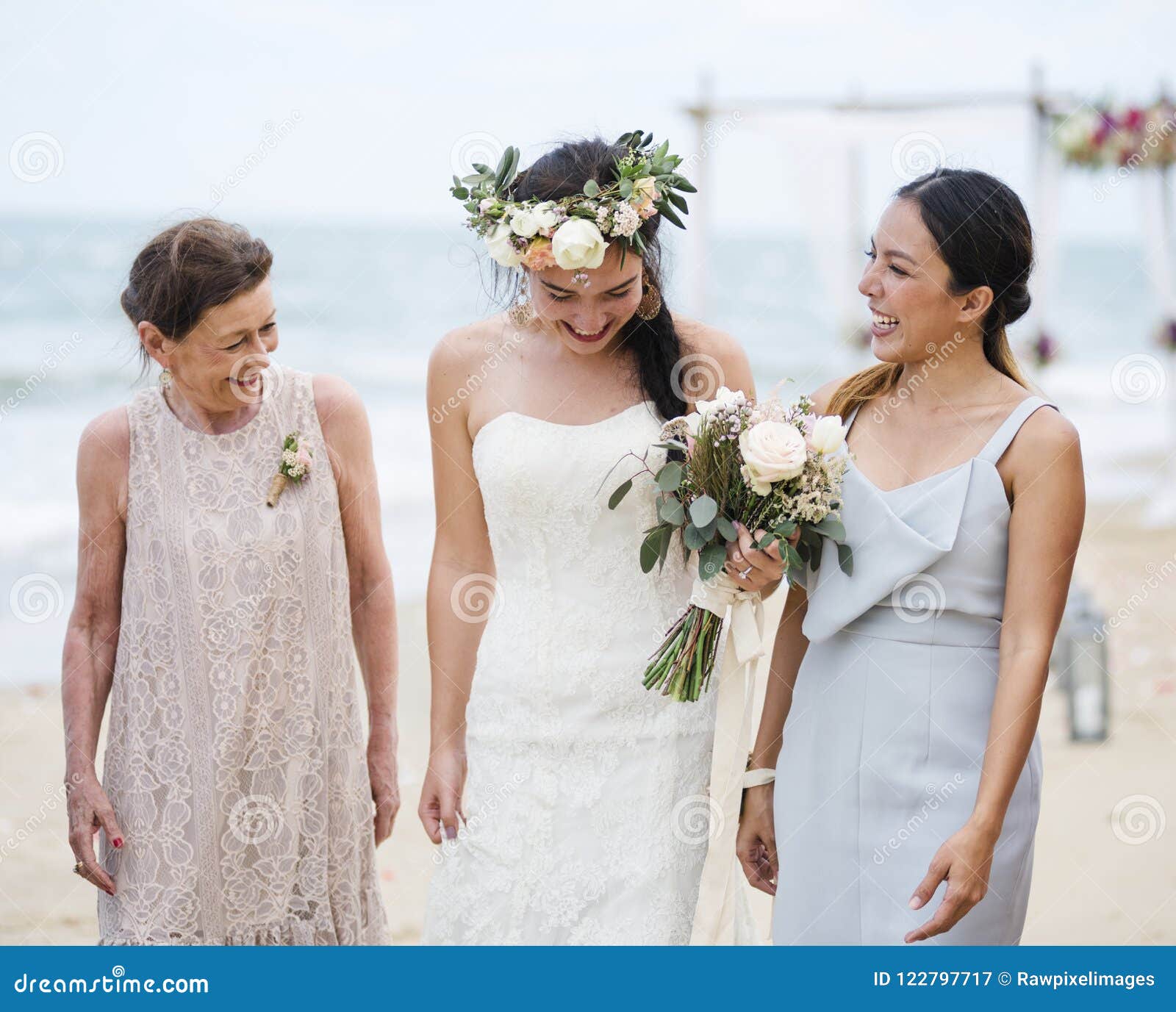 Happy Bride and Guests at Her Wedding Stock Image - Image of happy ...