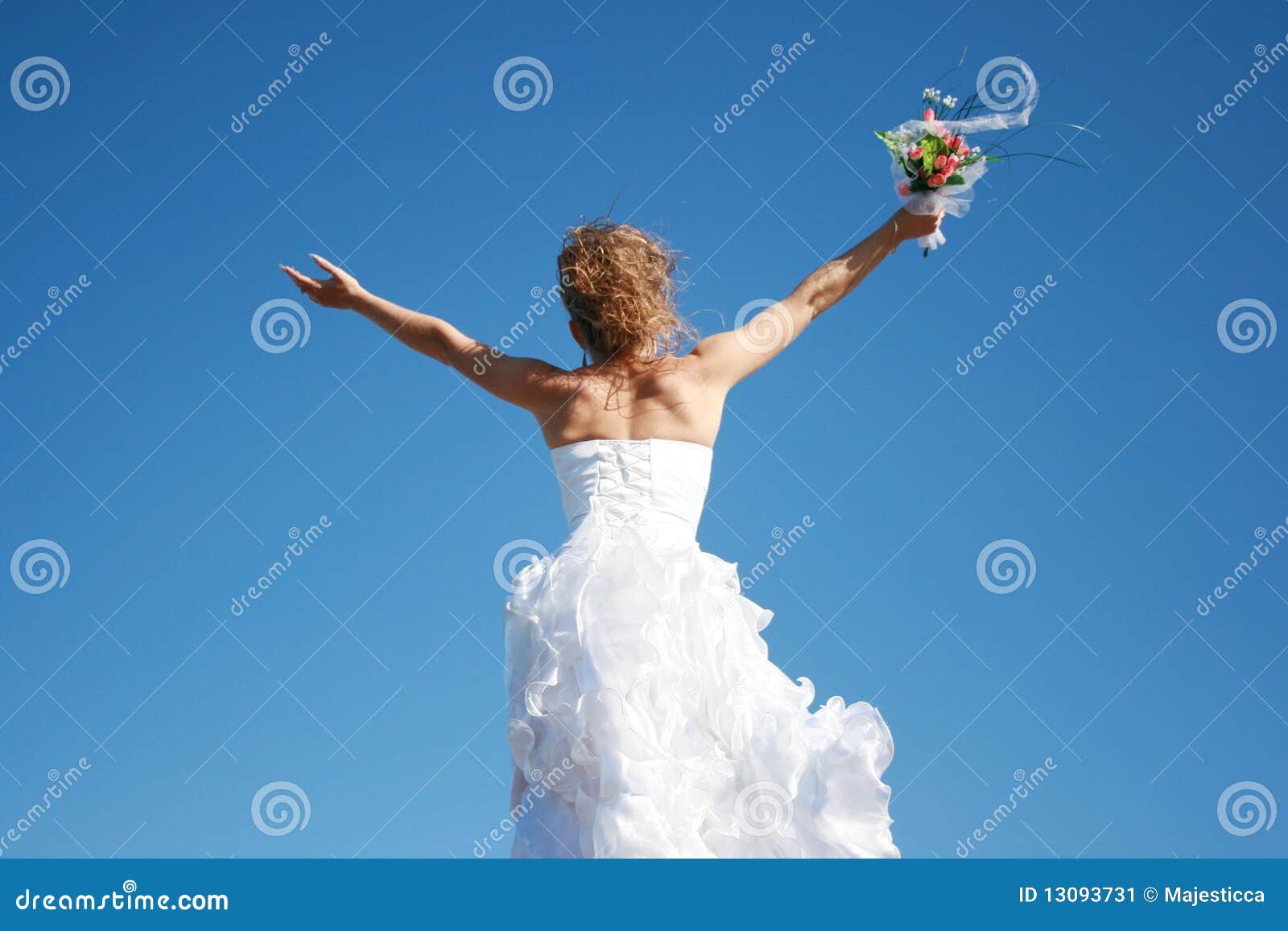 Happy Bride Meeting New Life Stock Image - Image of gown, bride: 13093731