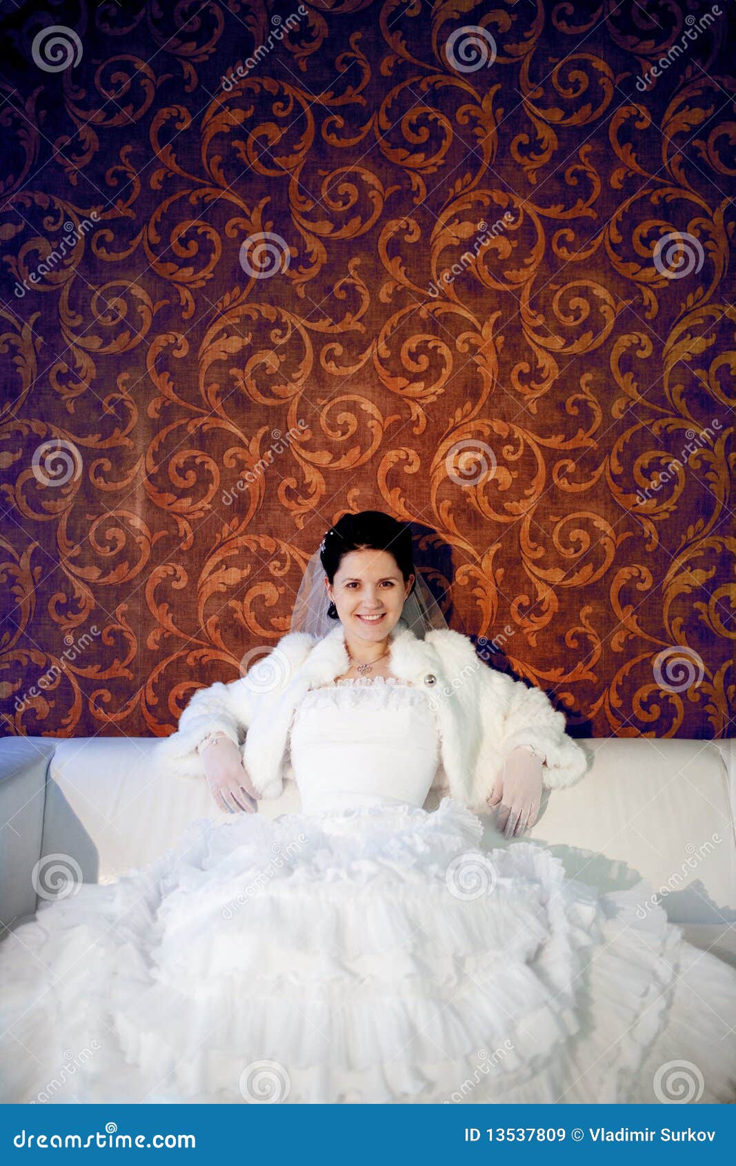 Happy bride on the sofa stock image. Image of adult, luxury - 13537809