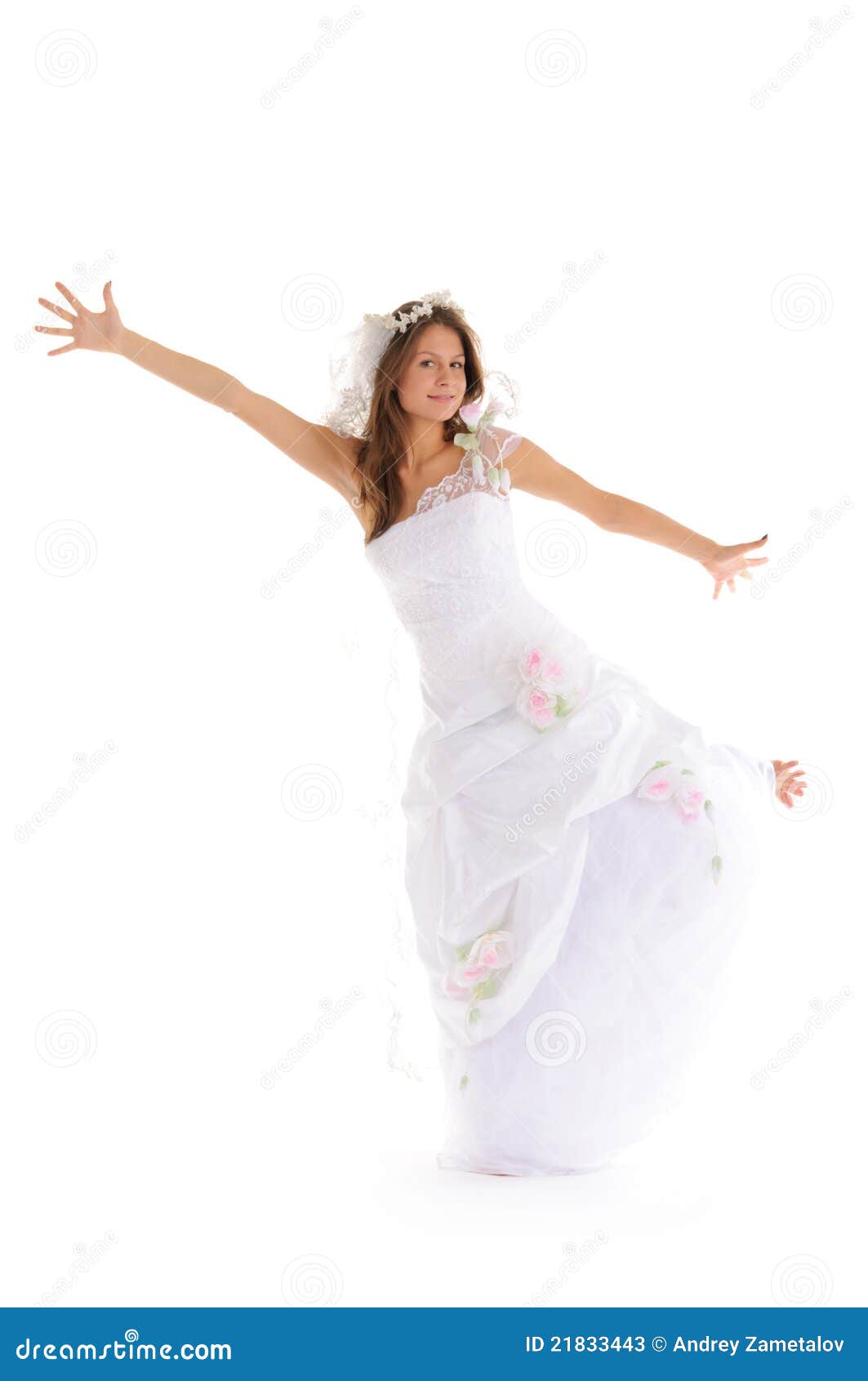 Happy Bride in Wedding Dress Stock Image - Image of bridal, caucasian ...
