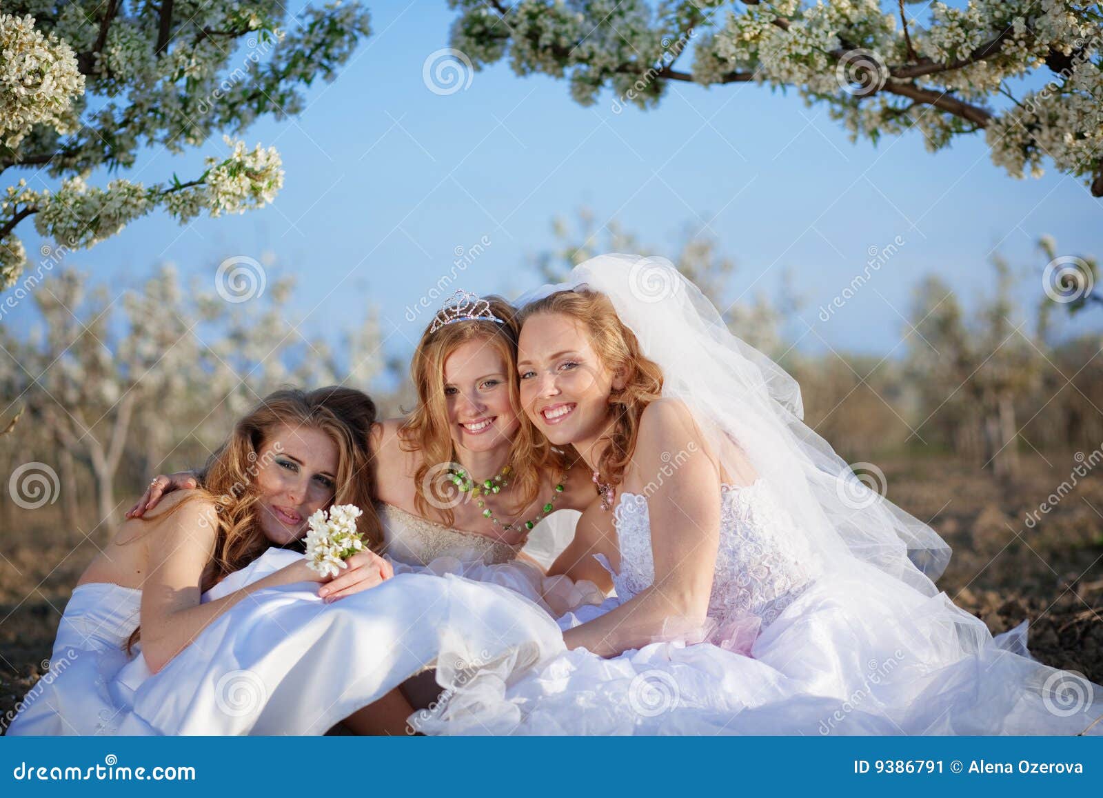 Happy brides stock image. Image of blondes, cute, looking - 9386791