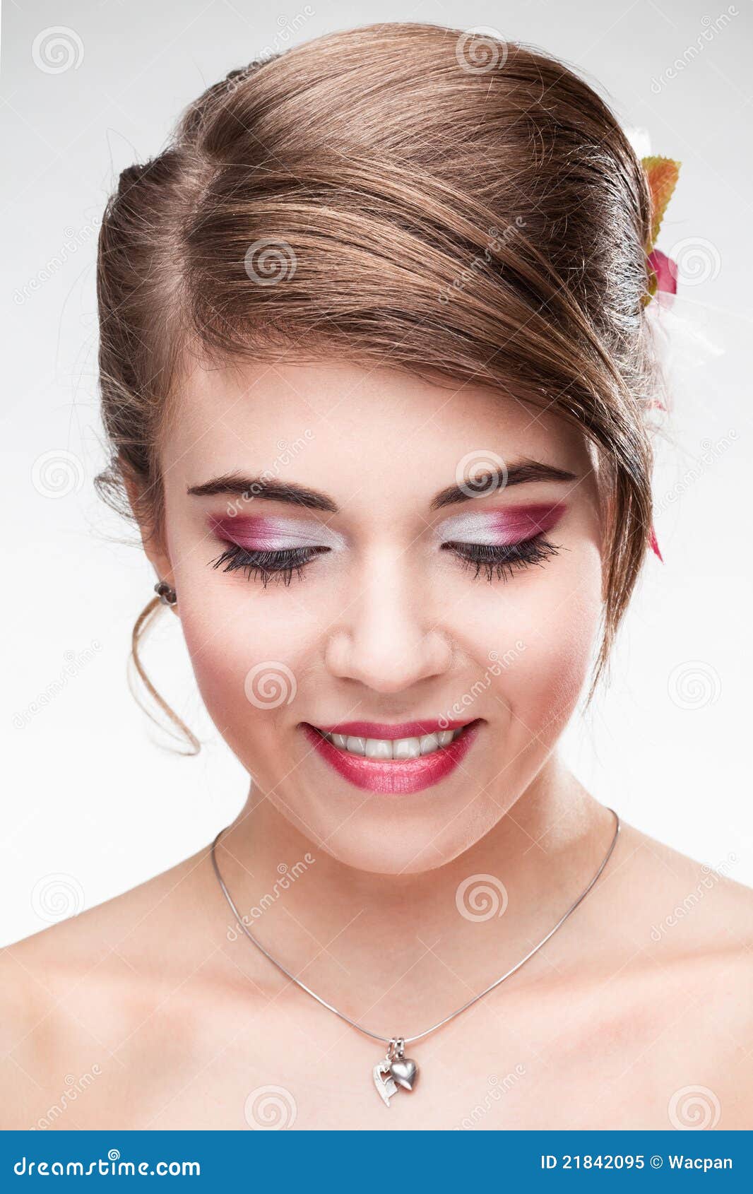Happy bridge stock image. Image of studio, flower, mouth - 21842095