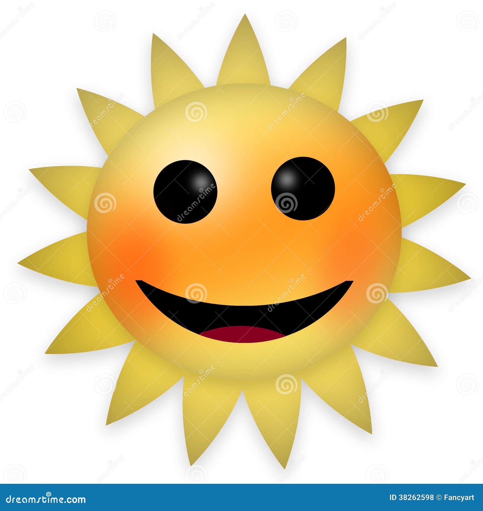 Happy bright sun emoticon stock illustration. Illustration of people ...