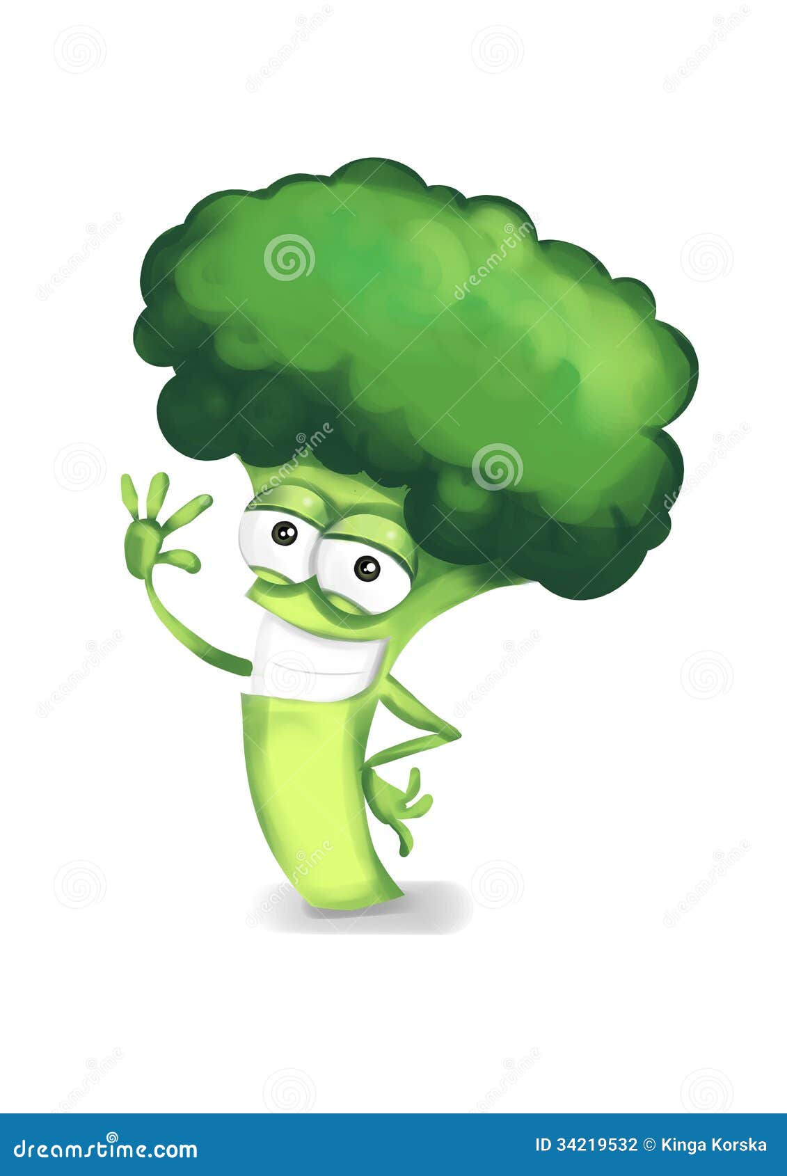 Happy broccoli stock illustration. Illustration of hands - 34219532