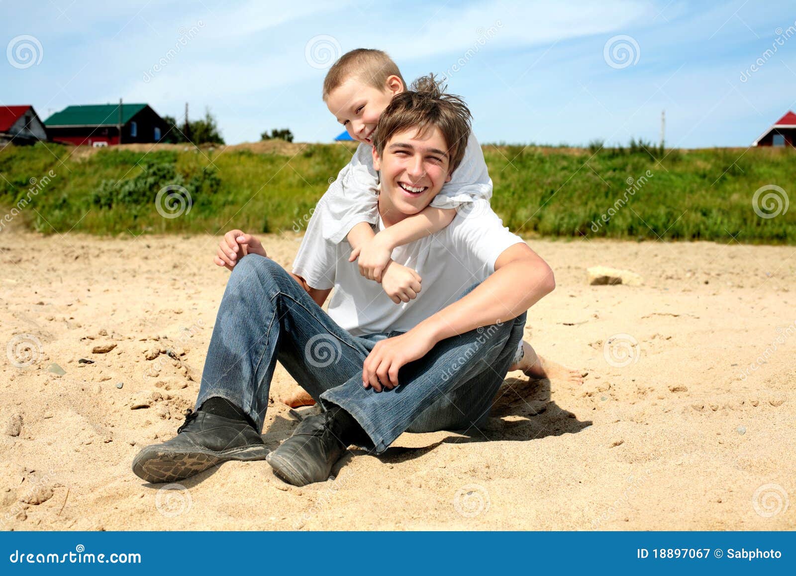 Happy brothers stock image. Image of couple, portrait - 18897067