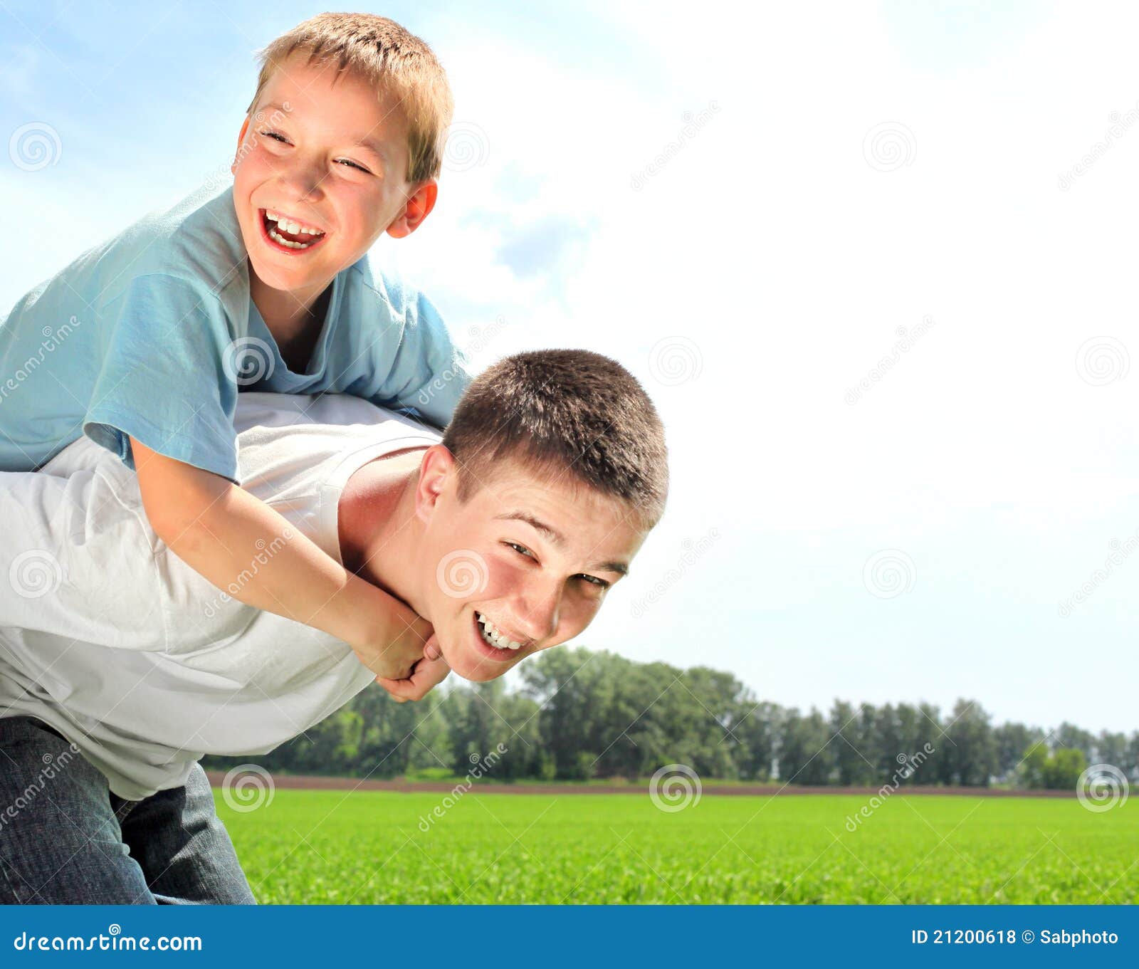 Happy brothers stock photo. Image of hanging, adult, nature - 21200618