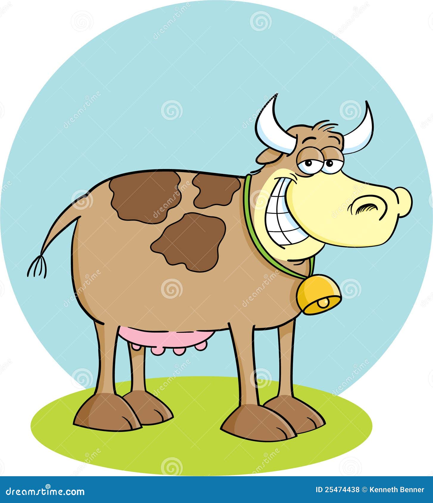 Happy Brown Cow stock vector. Illustration of smiling - 25474438
