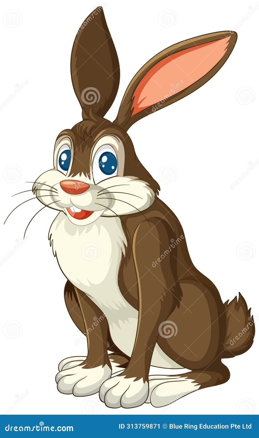 A happy, brown rabbit stock vector. Illustration of whiskers - 313759871