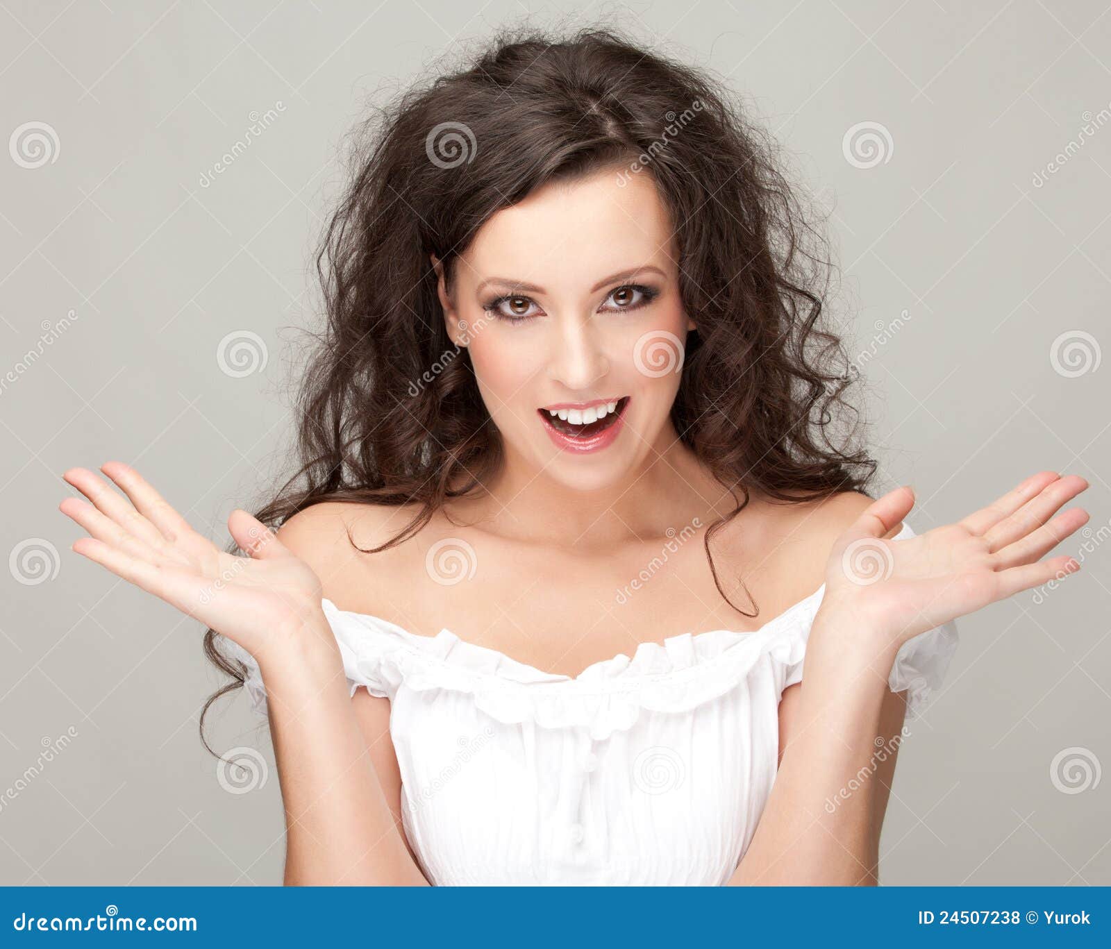 Happy brunette stock photo. Image of happiness, caucasian - 24507238