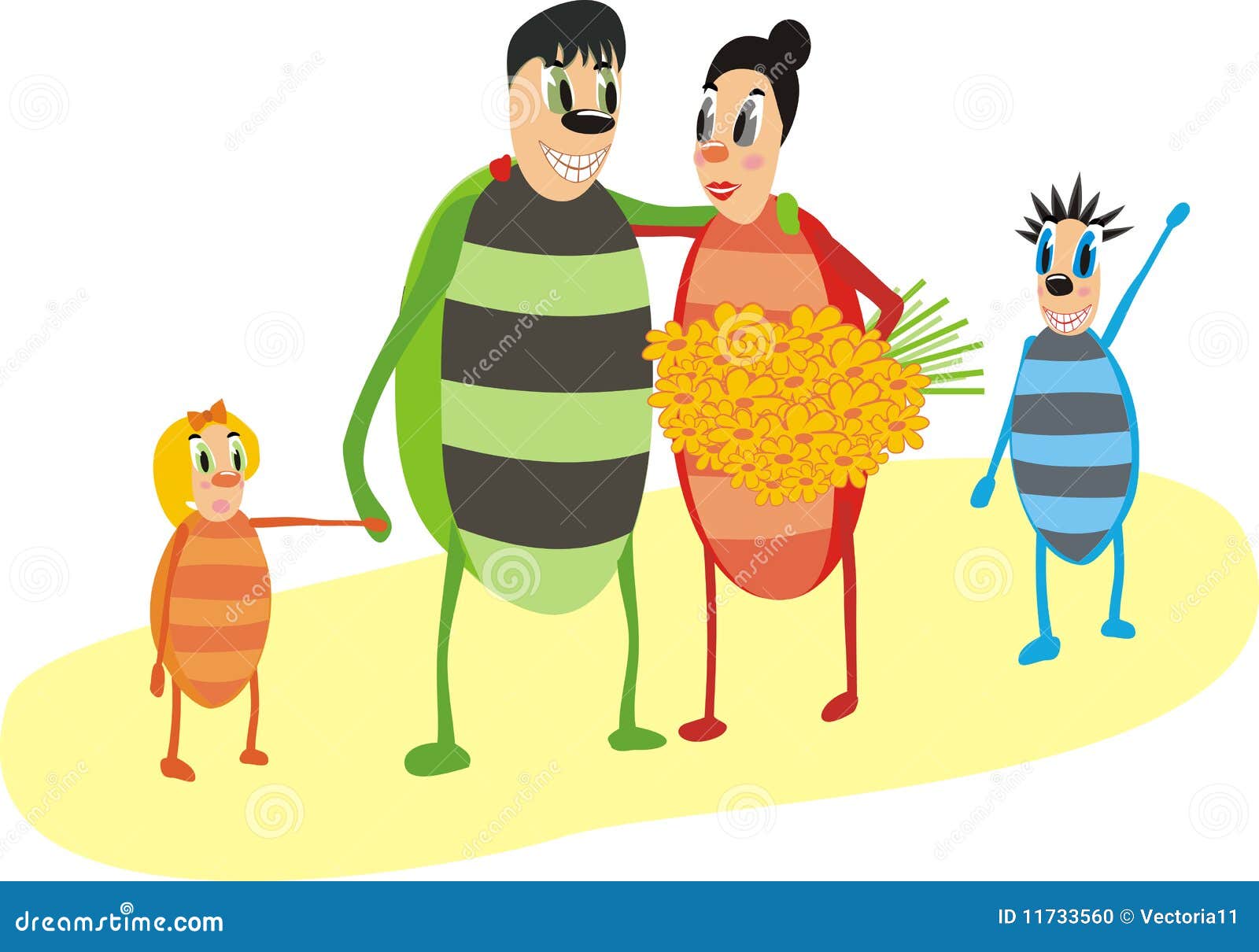 Happy Bugs Cartoon Vector | CartoonDealer.com #1639993