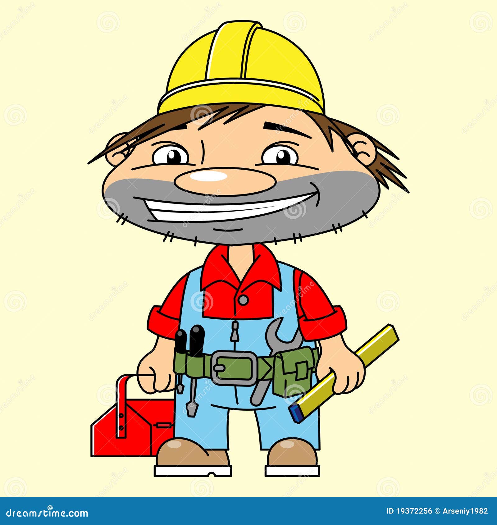 Happy builder stock vector. Illustration of builder, happy - 19372256