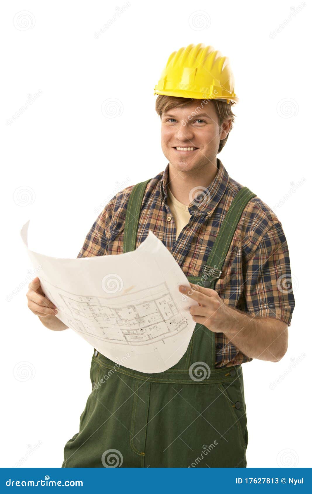 Happy Builder Talking On Phone. Stock Photo | CartoonDealer.com #131928144