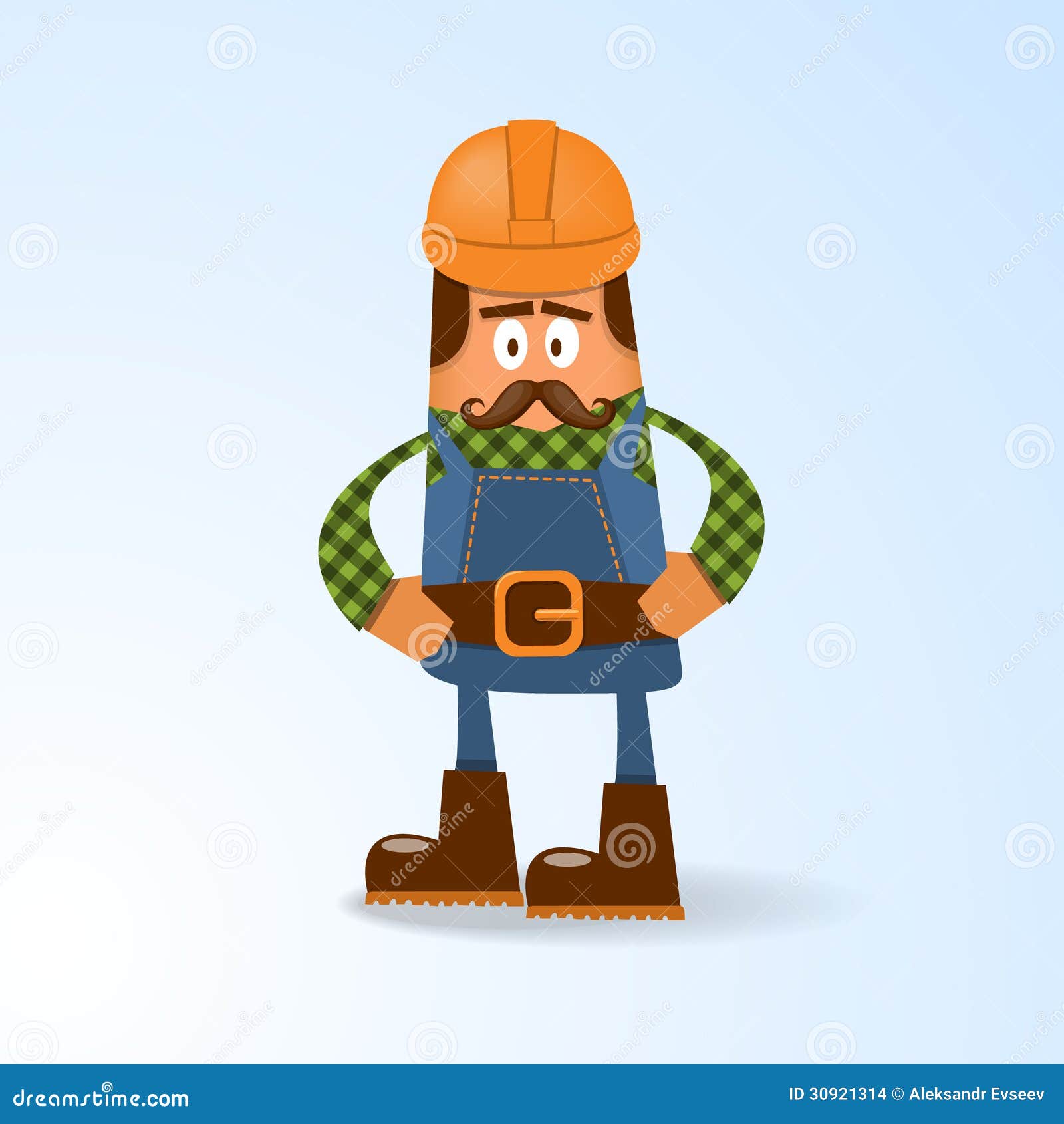 Happy builder. stock illustration. Illustration of humor - 30921314