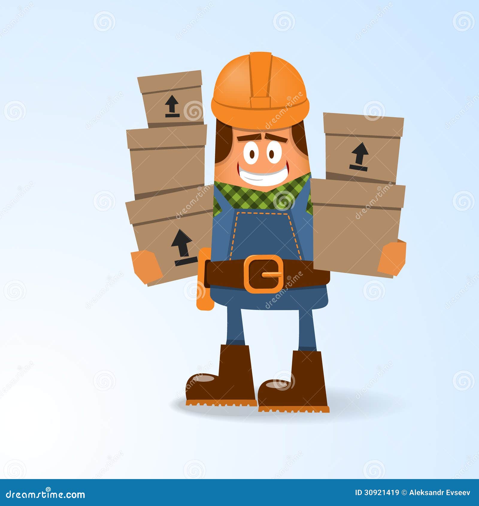 Happy builder. stock illustration. Illustration of mustache - 30921419