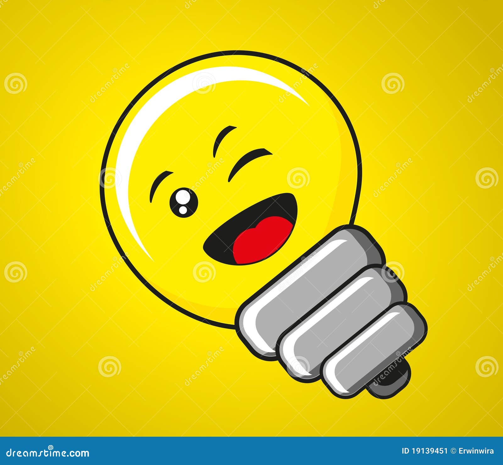 Happy bulb stock vector. Illustration of energy, idea - 19139451