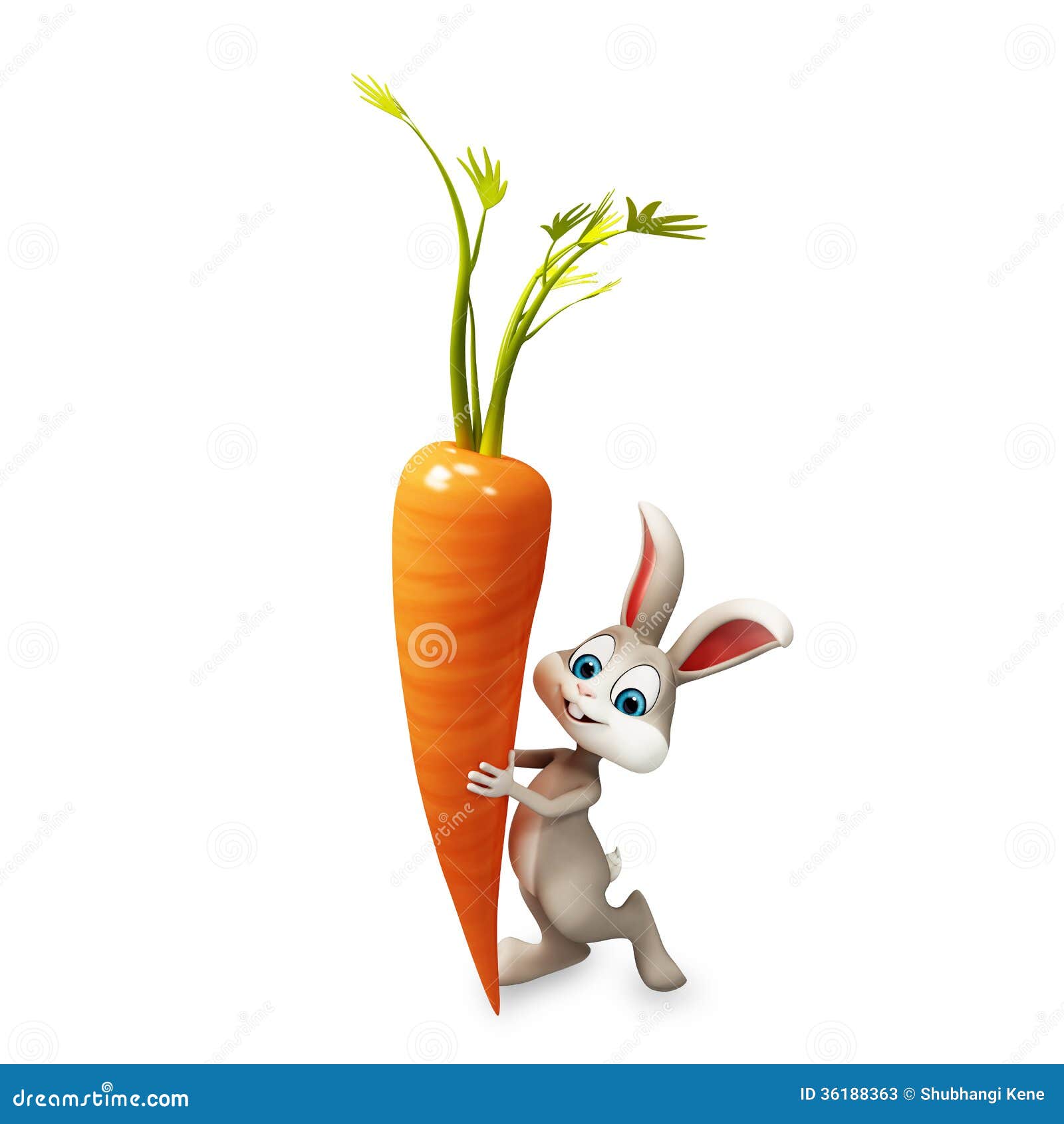 Happy bunny with carrot stock illustration. Illustration of foot - 36188363