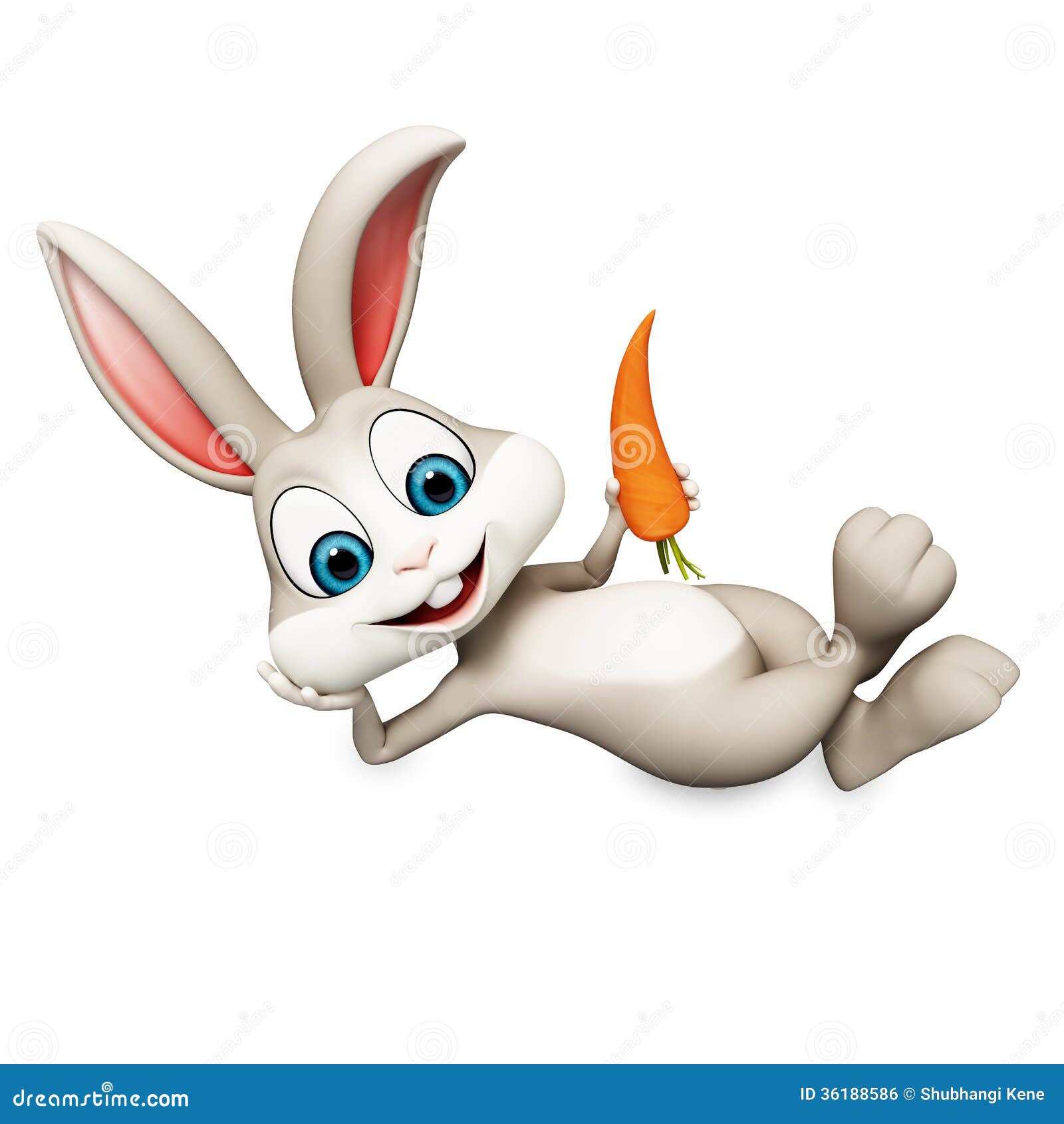 Happy bunny with carrot stock illustration. Illustration of happy ...