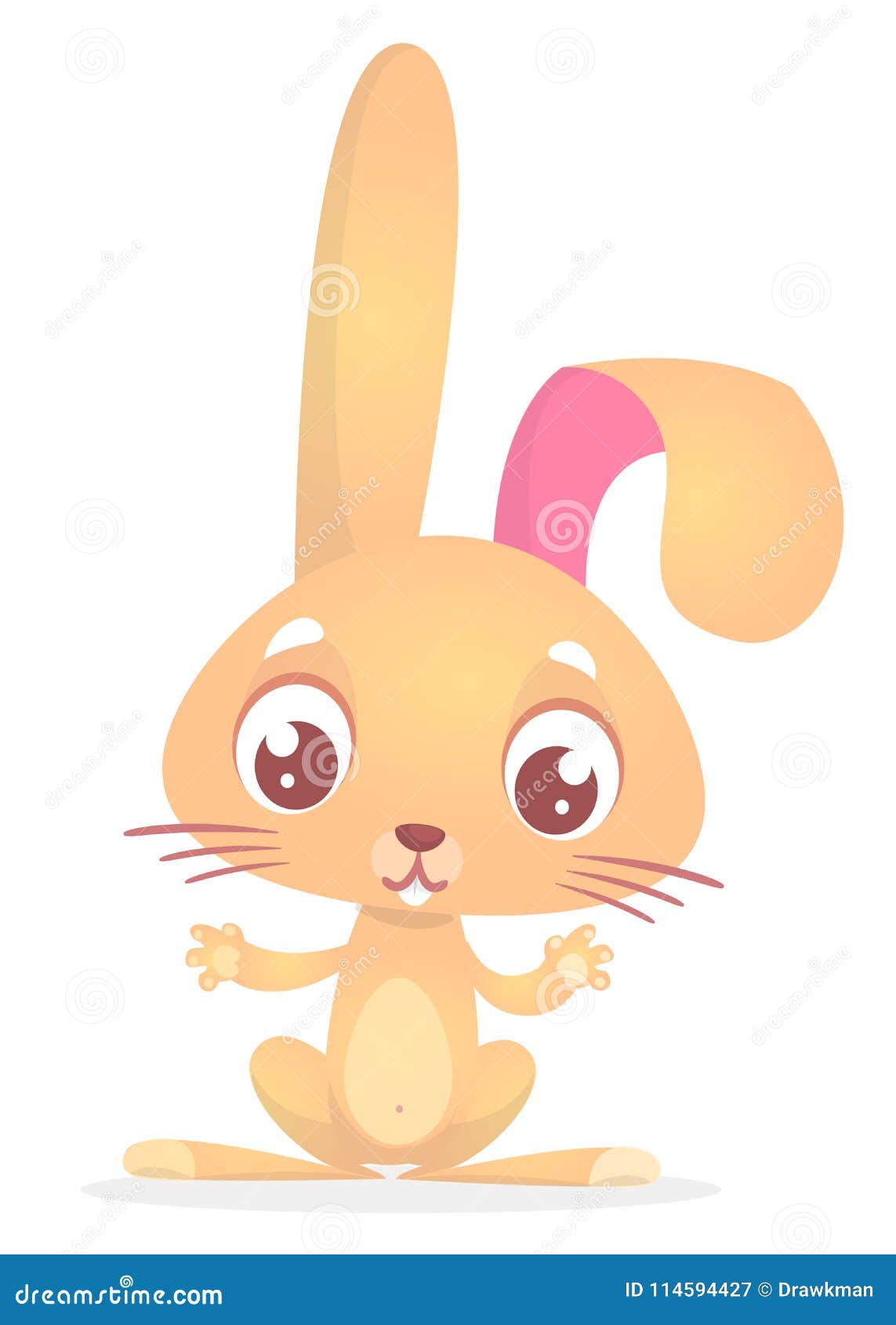 Happy Bunny Cartoon Isolated on White Background. Stock Vector ...