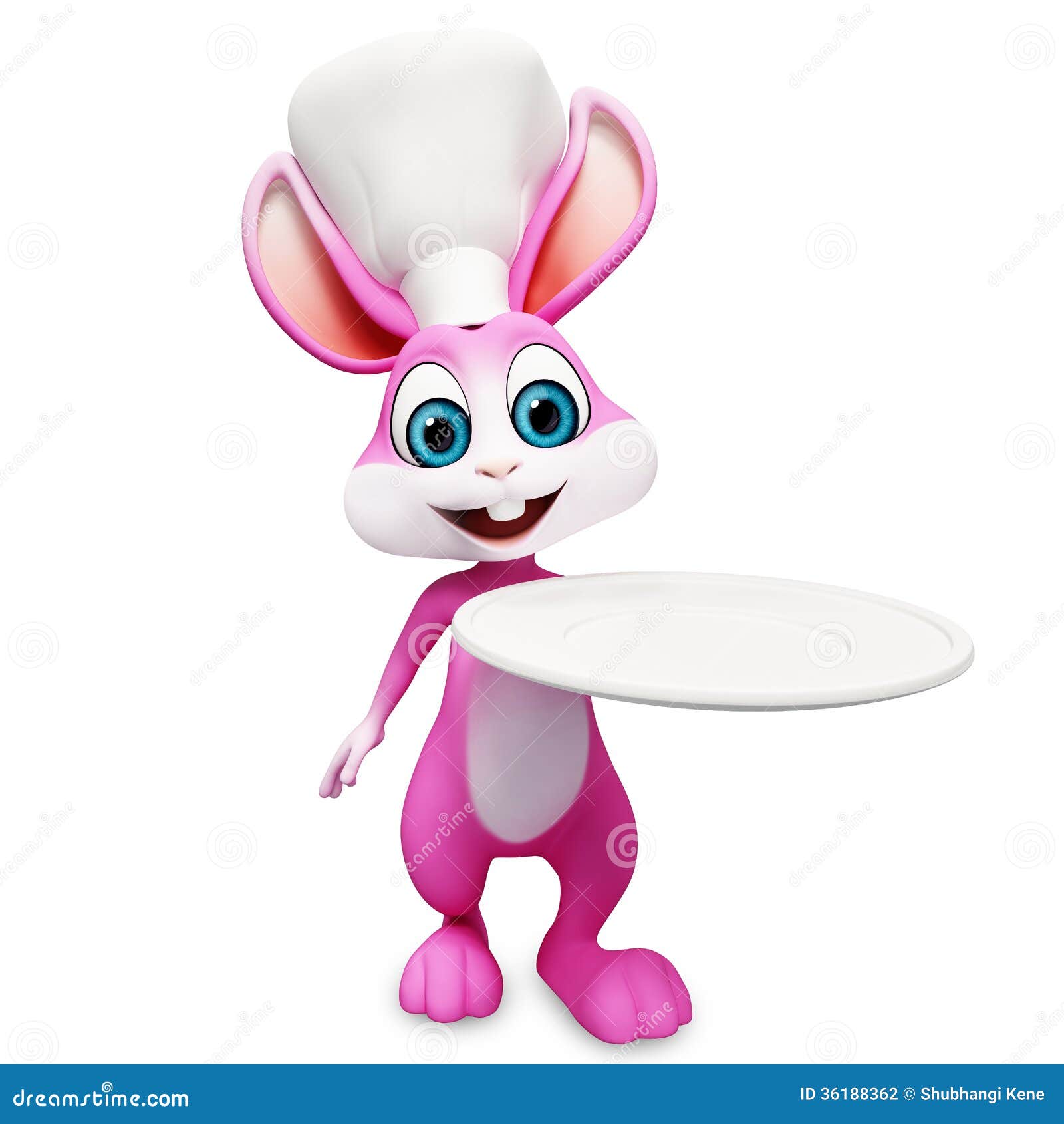 Happy bunny in chef dress stock illustration. Illustration of grinning ...