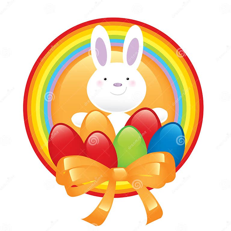 Happy bunny easter symbol stock vector. Illustration of character - 4345401