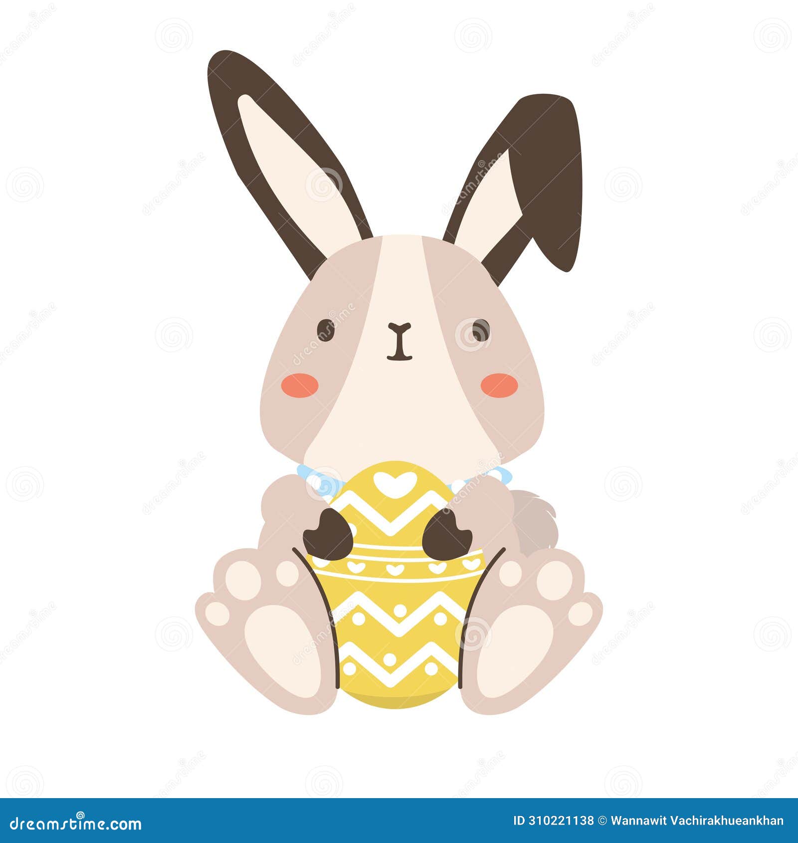 Happy Bunny Rabbit Cartoon Easter Stock Vector - Illustration of ...