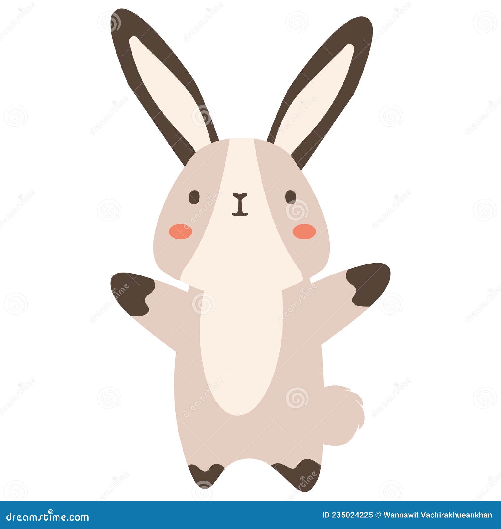 Happy Bunny Rabbit Cartoon Vector Stock Vector - Illustration of child ...