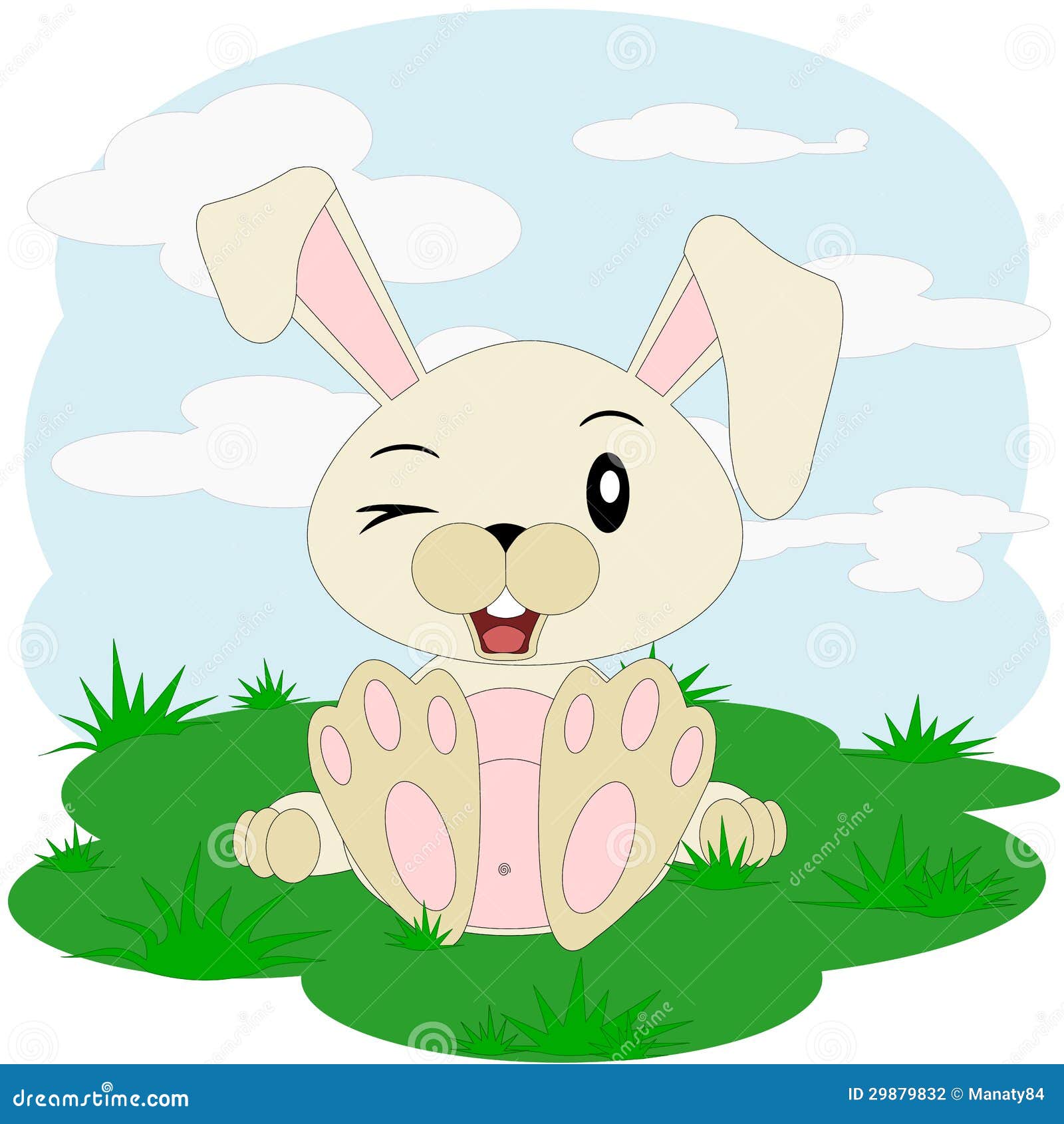 Happy Easter cartoon bunny stock vector. Illustration of bunny - 29879832