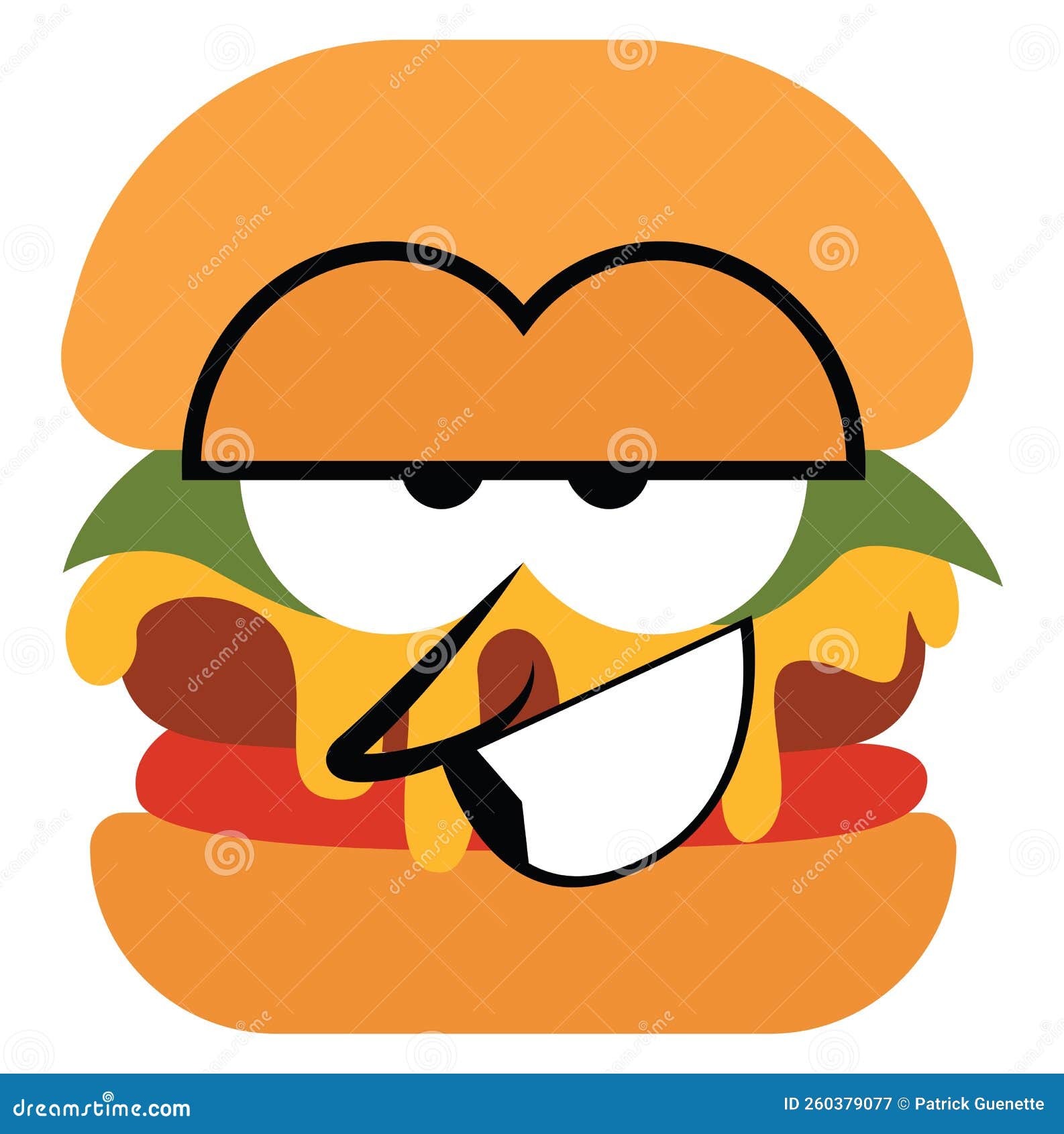 Happy Burger Jumping Emoticon Cartoon Character Retro 30s Animation ...